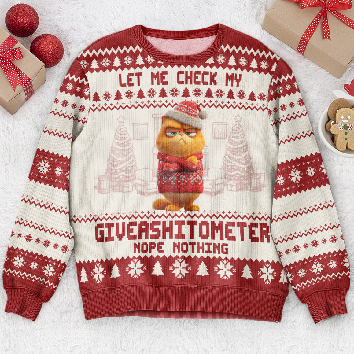 Funny Ugly Sweaters - Let Me Check My Giveashitometer - For Coworkers ...