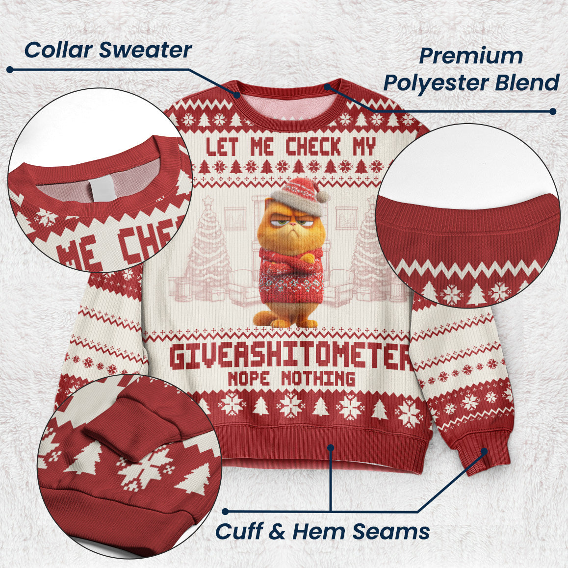 Funny Ugly Sweaters - Let Me Check My Giveashitometer - For Coworkers ...