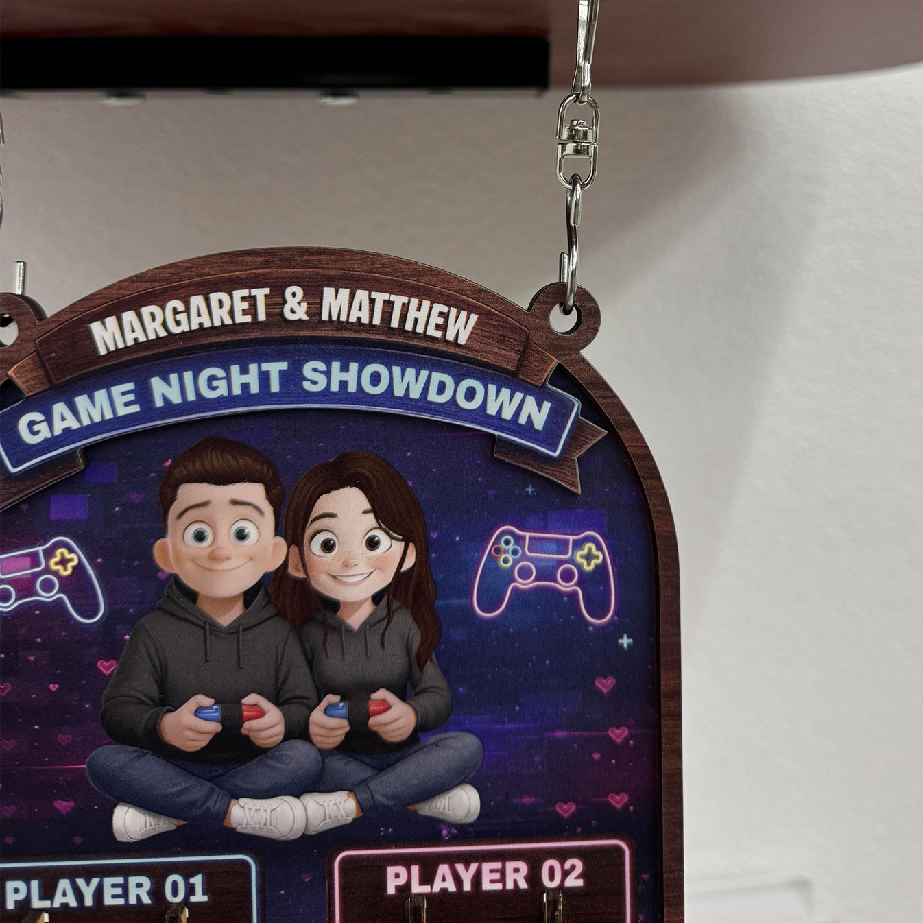 Gaming Couples Date Night Score Counter - Personalized Hanging Game Tr ...