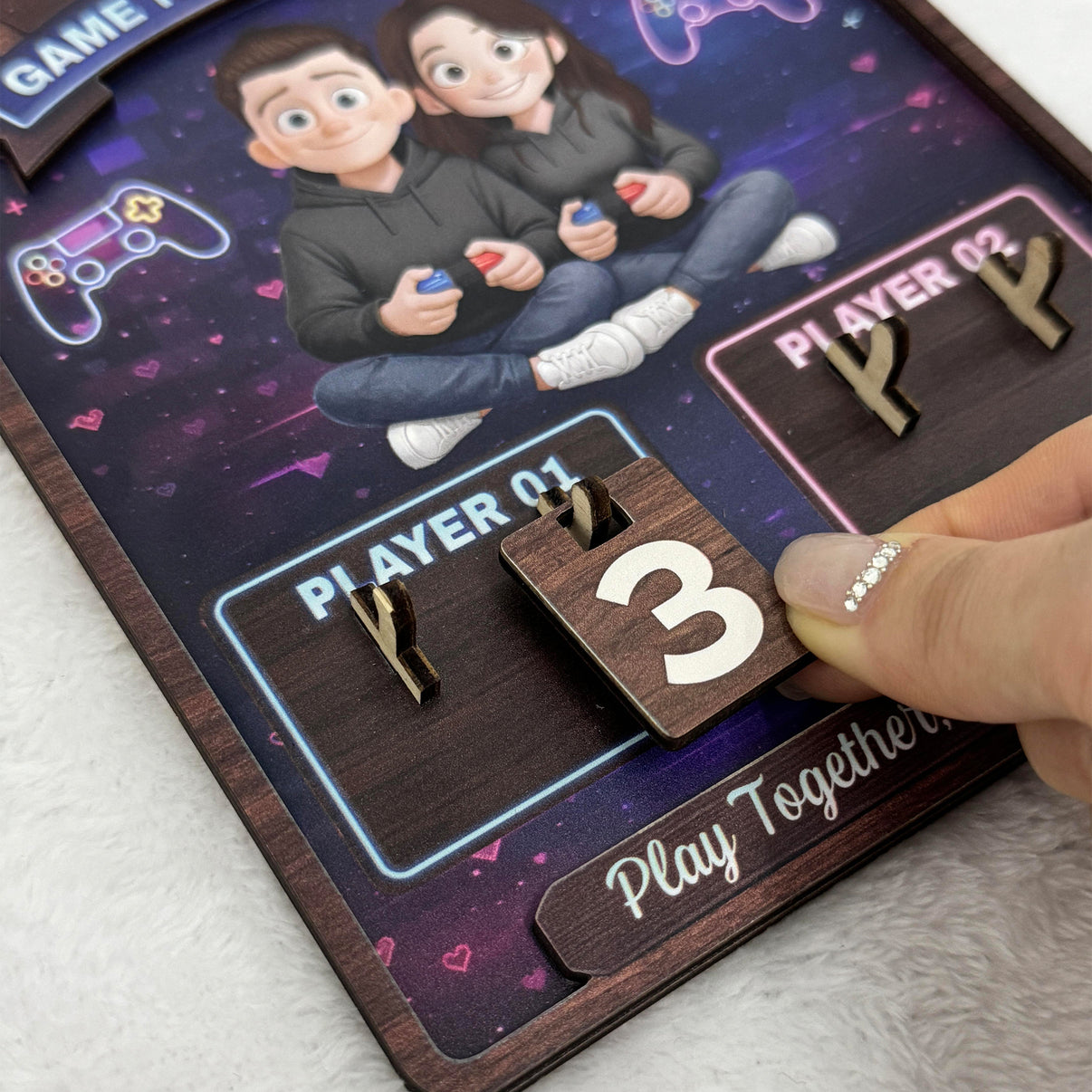 Gaming Couples Date Night Score Counter - Personalized Hanging Game Tr ...