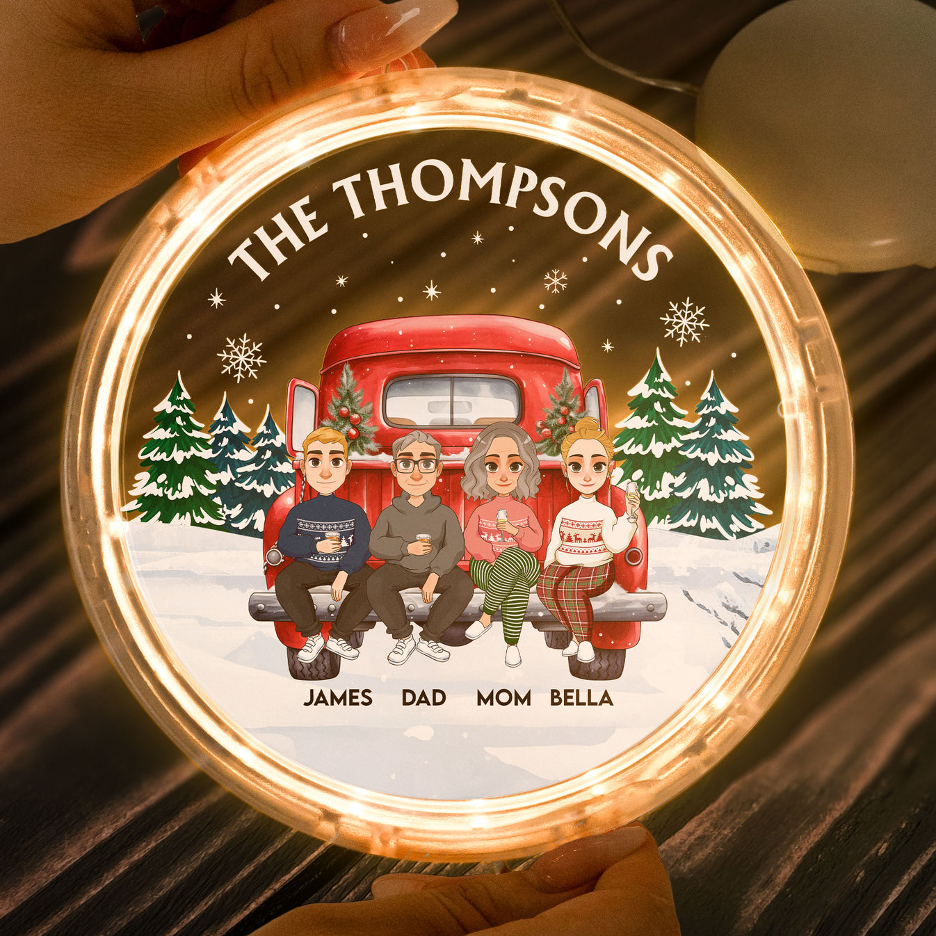 Gathering Around Family - Personalized LED Pendant Light – Macorner