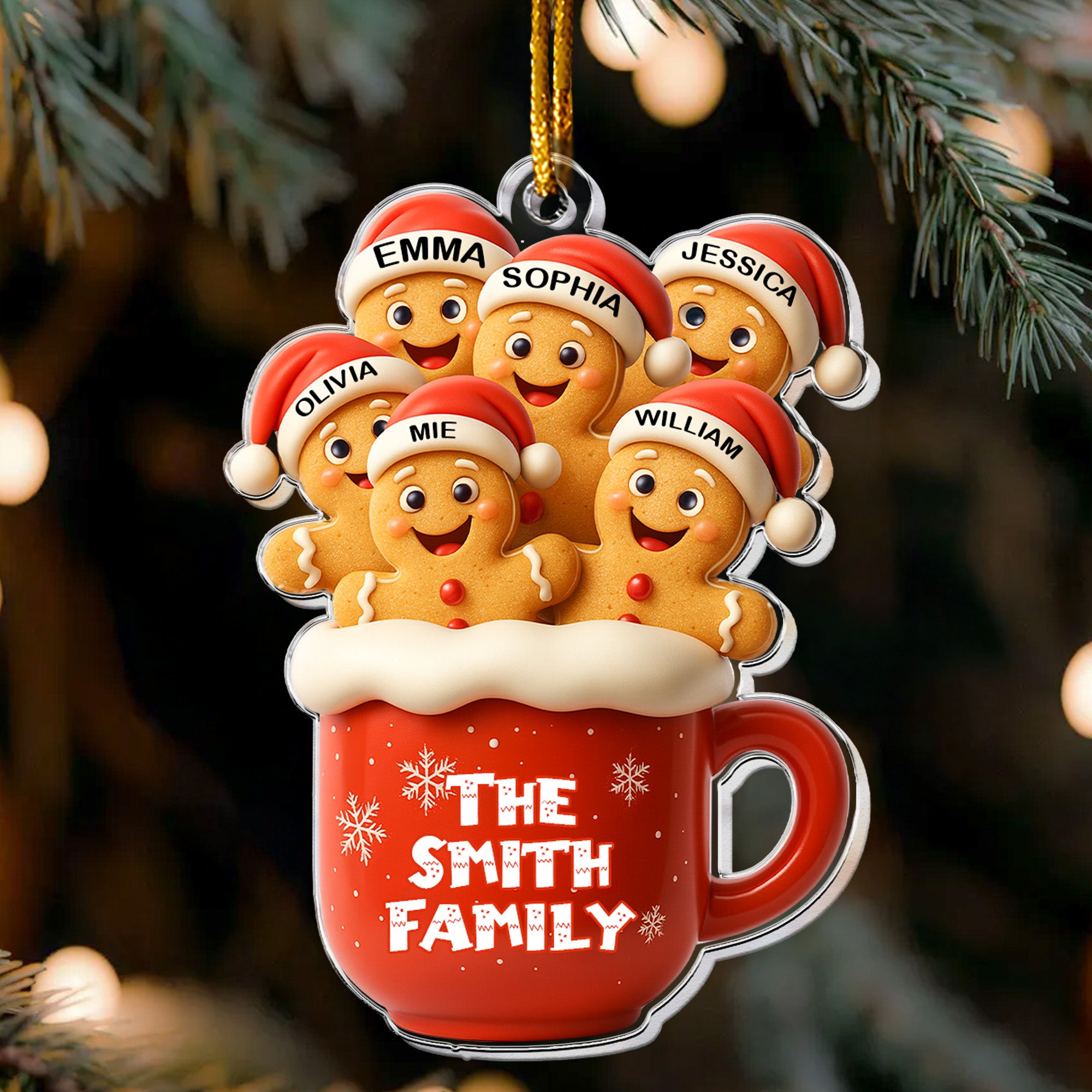 Gingerbread Mug Christmas - Personalized Acrylic Ornament – Macorner