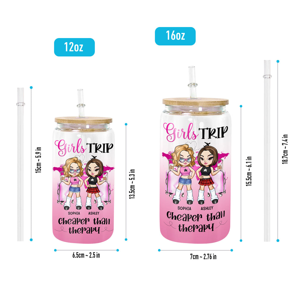 Girl's Trip - Personalized Clear Glass Cup – Macorner