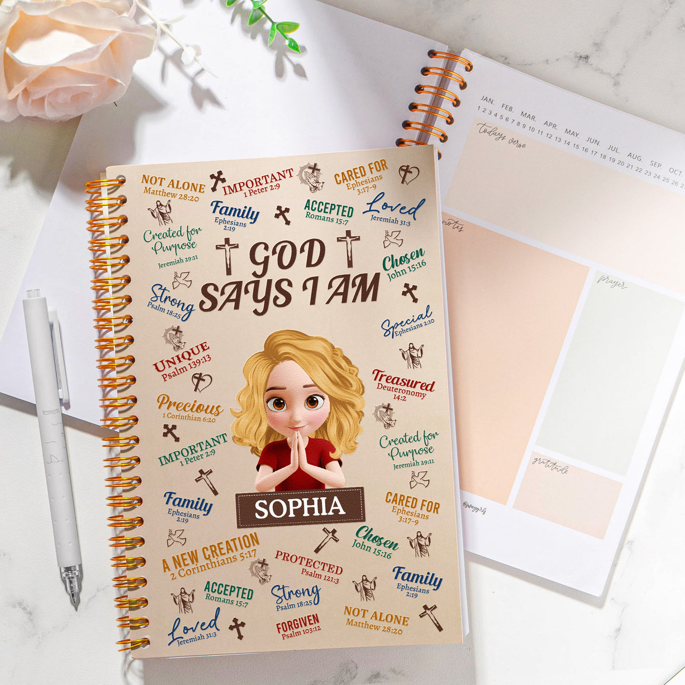 God Says I Am Bible Verse Affirmations Religious Gift - Personalized ...