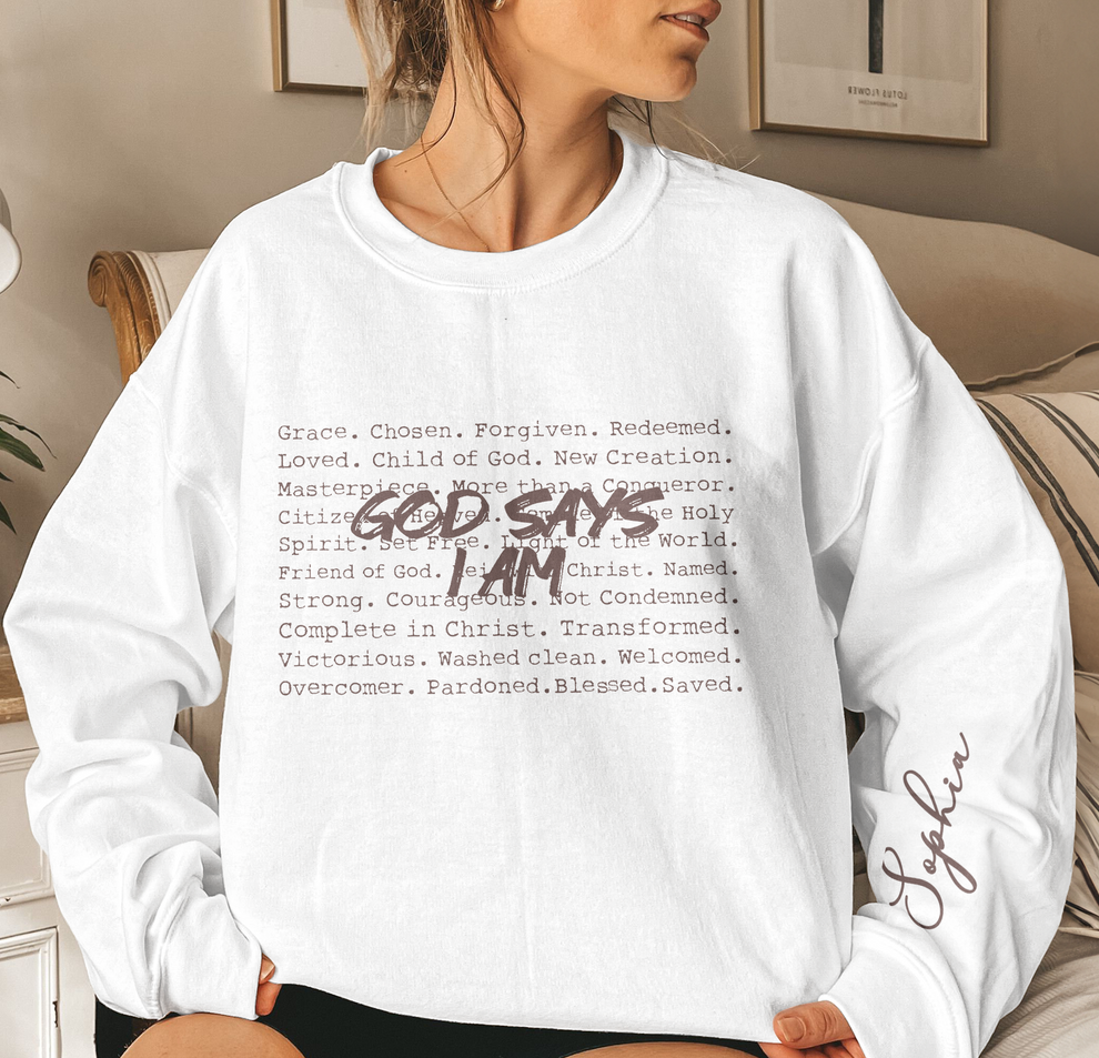 God Says I Am Christian Typewriter Bible Verse - Personalized ...
