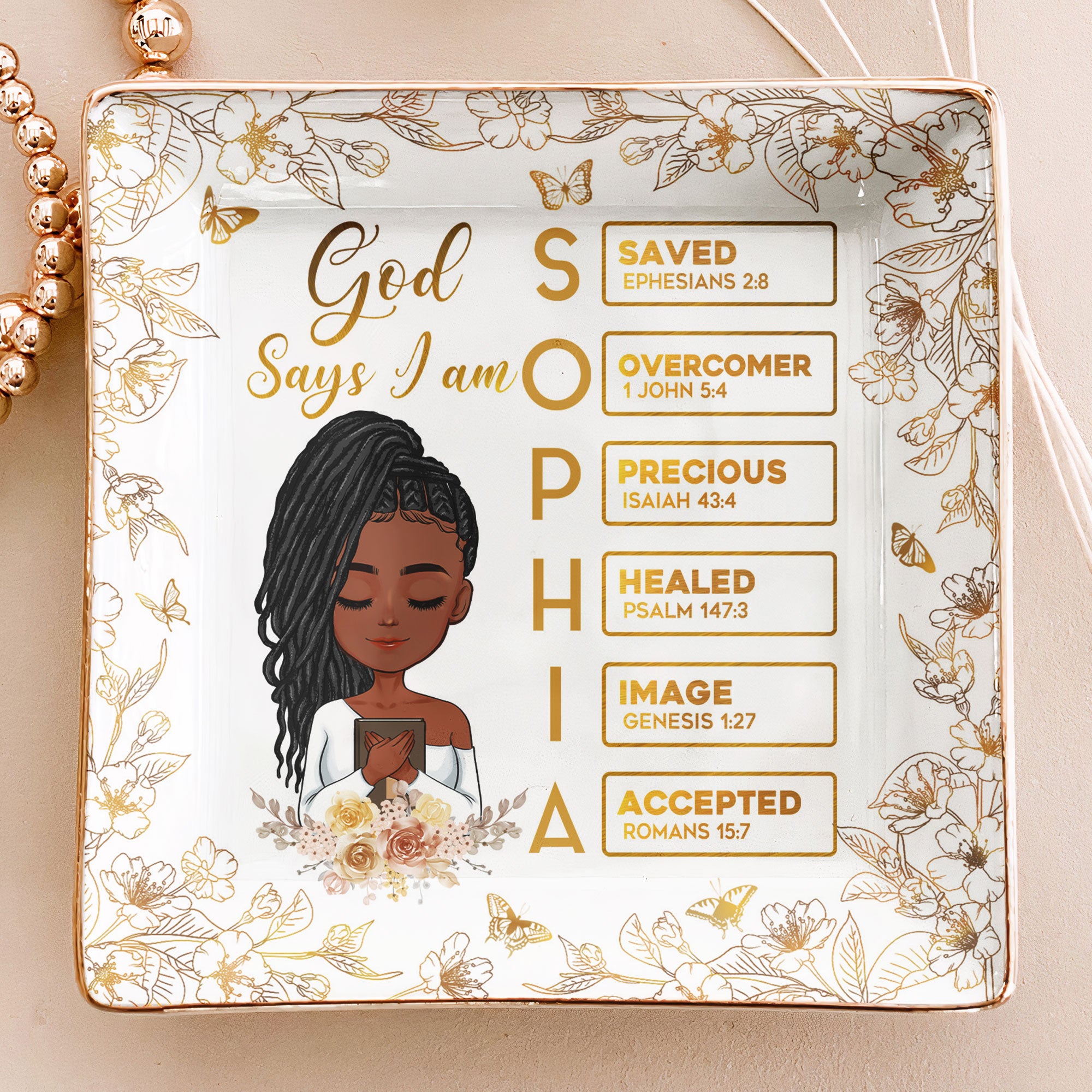 God Says I Am Name Letter In Bible - Golden Version - Personalized ...
