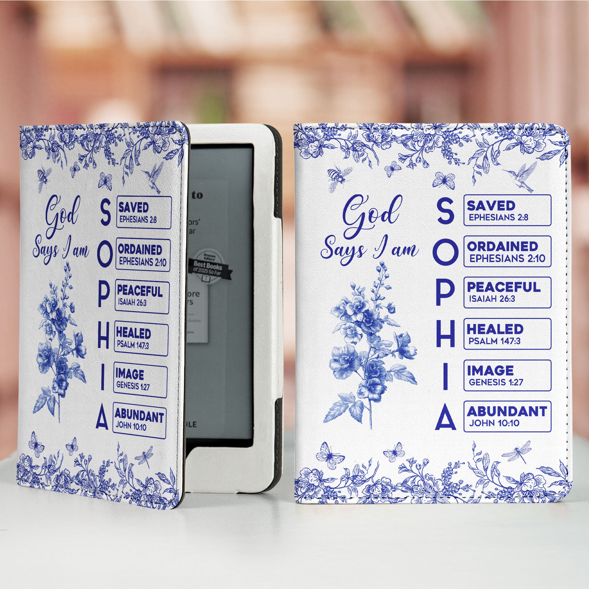 God Says I Am Name Letter In Bible Toile De Jouy Style - Personalized ...