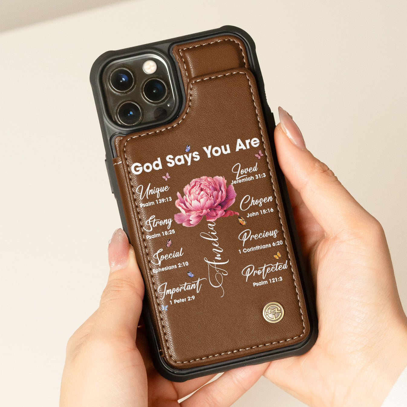 God Says You Are - Custom Birth Flower - Personalized Leather Flip ...