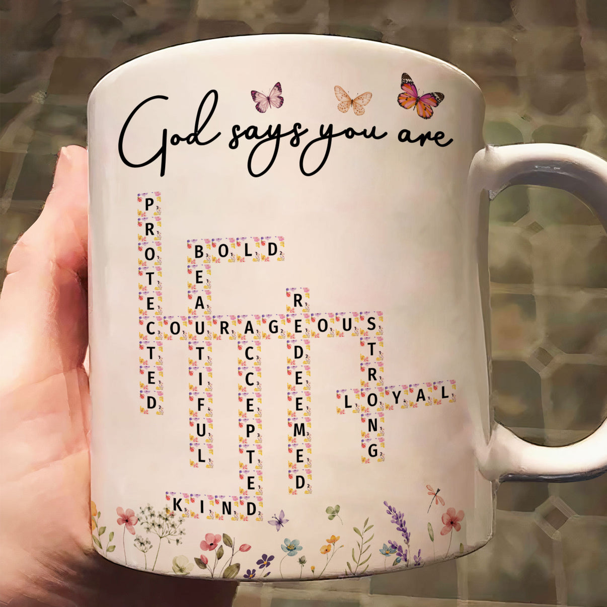God Says You Are Scrabble Affirmation Words - Personalized Mug – Macorner