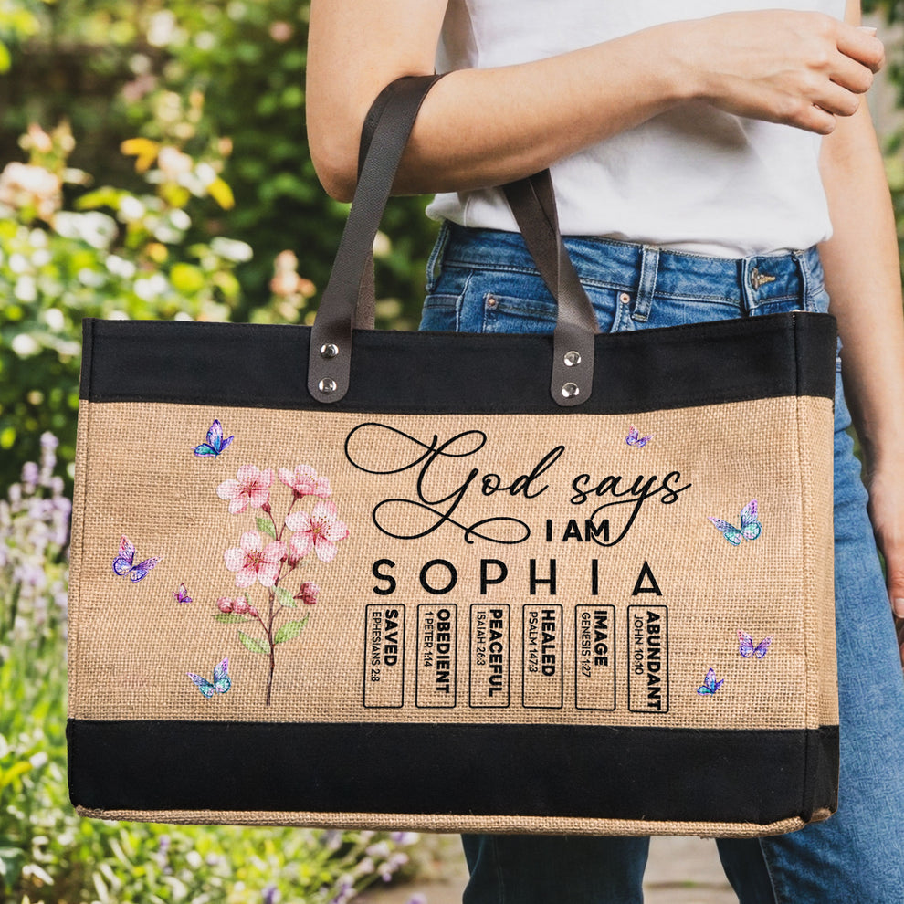 God Says I Am Name In Bible Verse - Personalized Tote Bag – Macorner