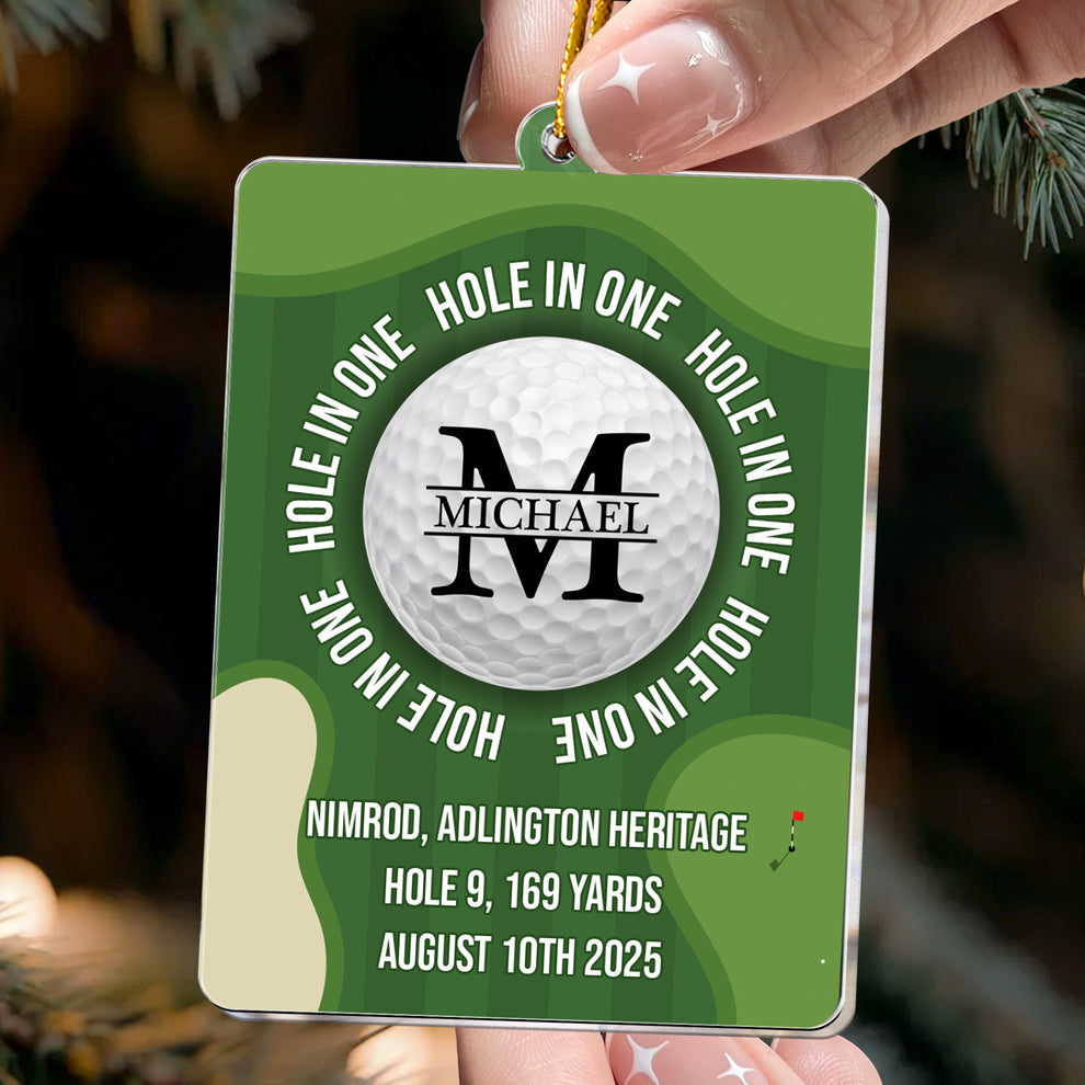 Golf Personal Milestone - Personalized Acrylic Ornament – Macorner