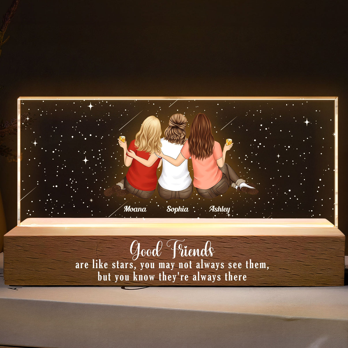 Good Friends Are Like Stars - Personalized LED Night Light – Macorner
