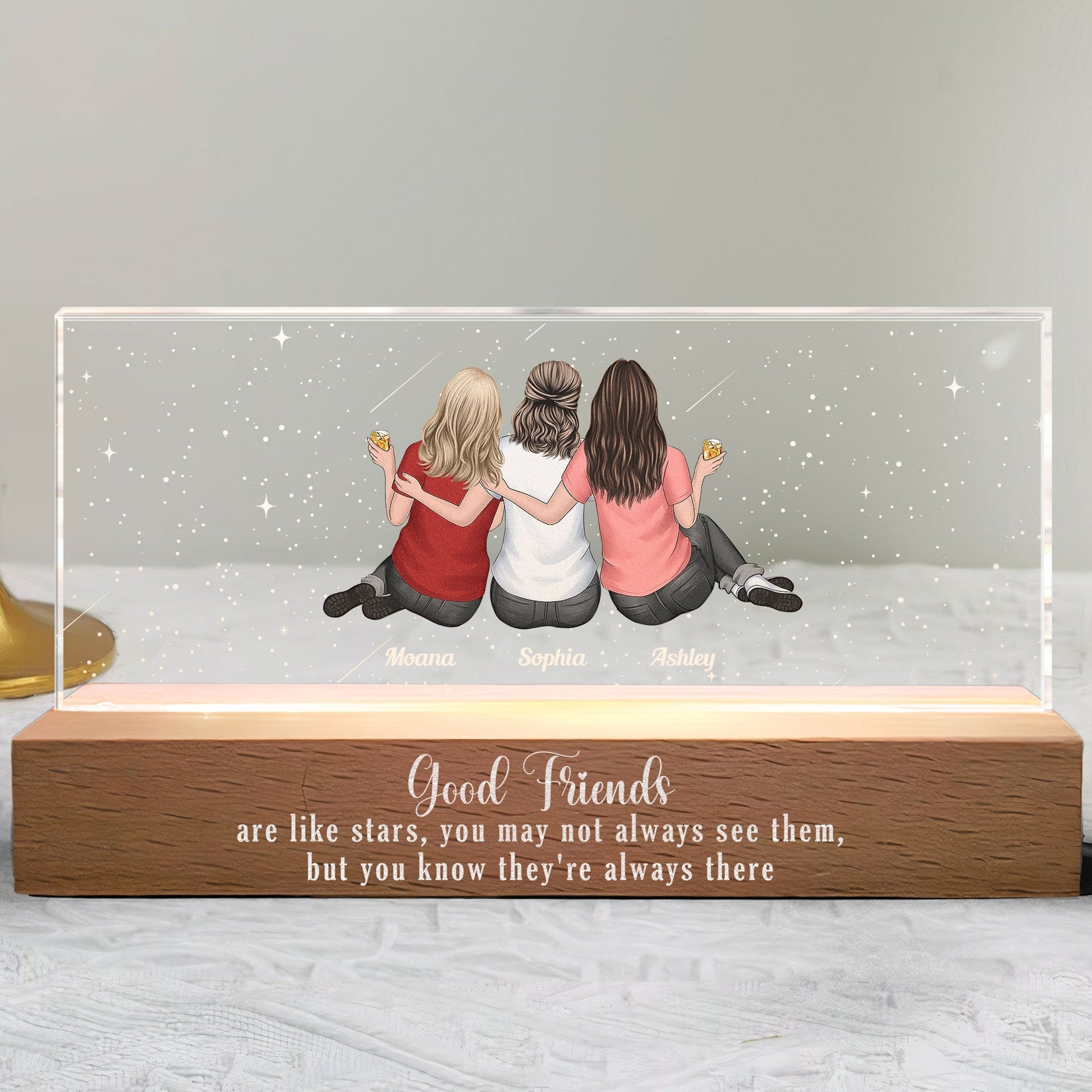 Good Friends Are Like Stars - Personalized LED Night Light – Macorner