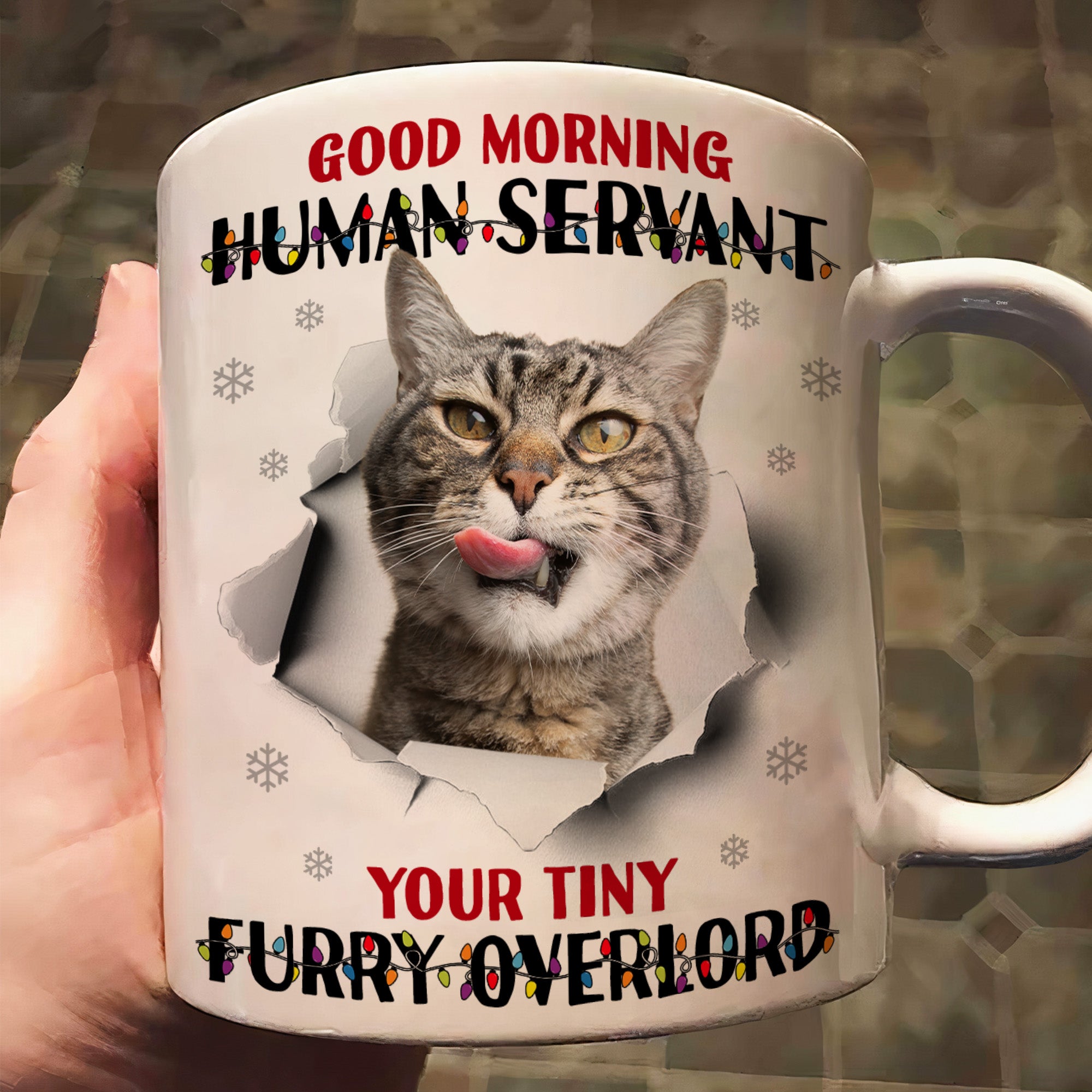 Good Morning Human Funny Style Christmas - Personalized Photo Mug ...