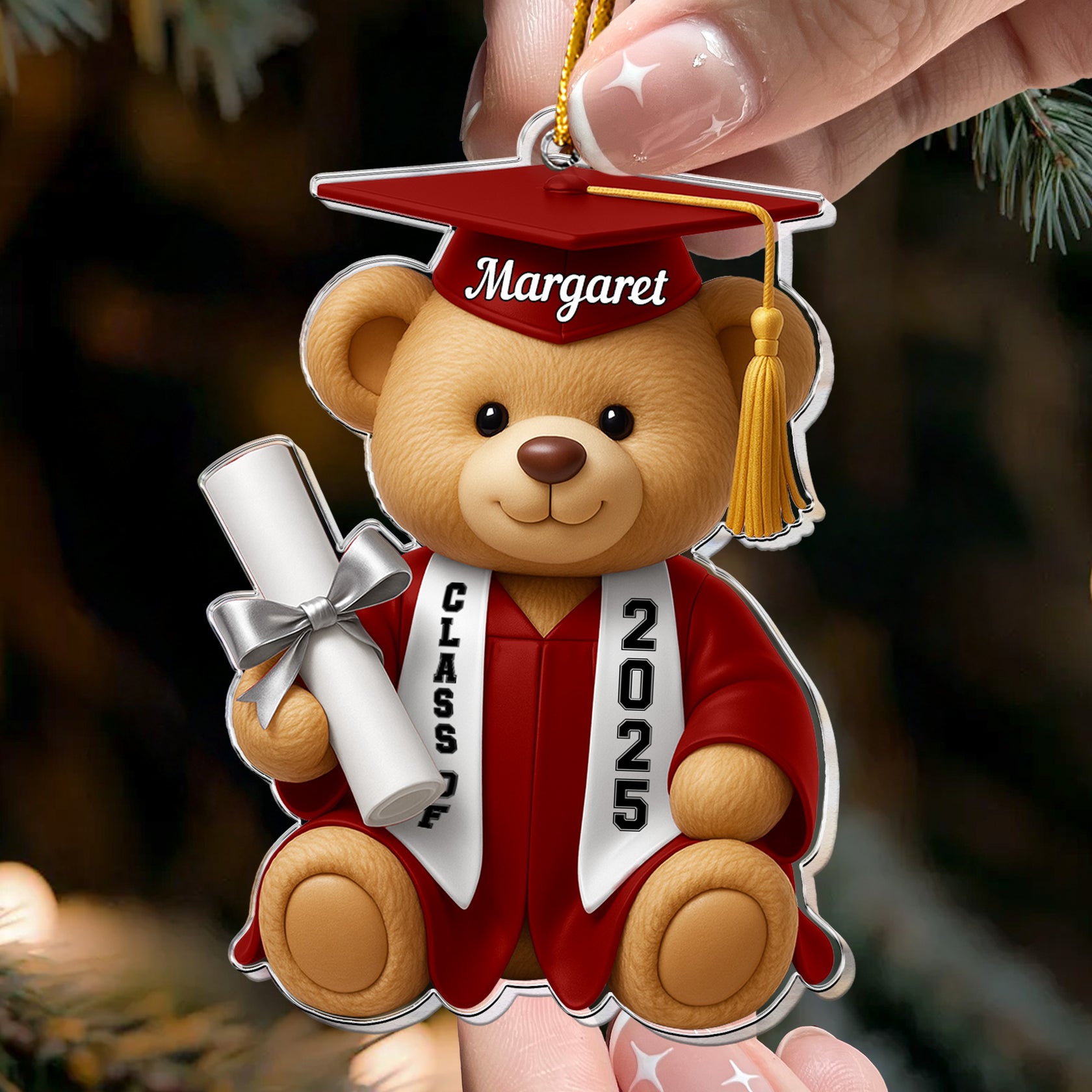 Graduation Bear Flat Design - Gift For Daughter, Son - Personalized ...