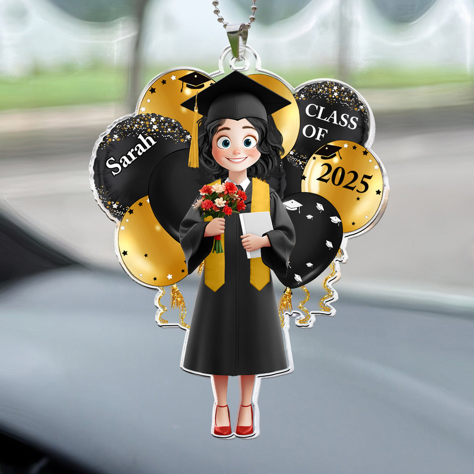 Graduation Celebration Car Ornament - Personalized Rear View Mirror ...