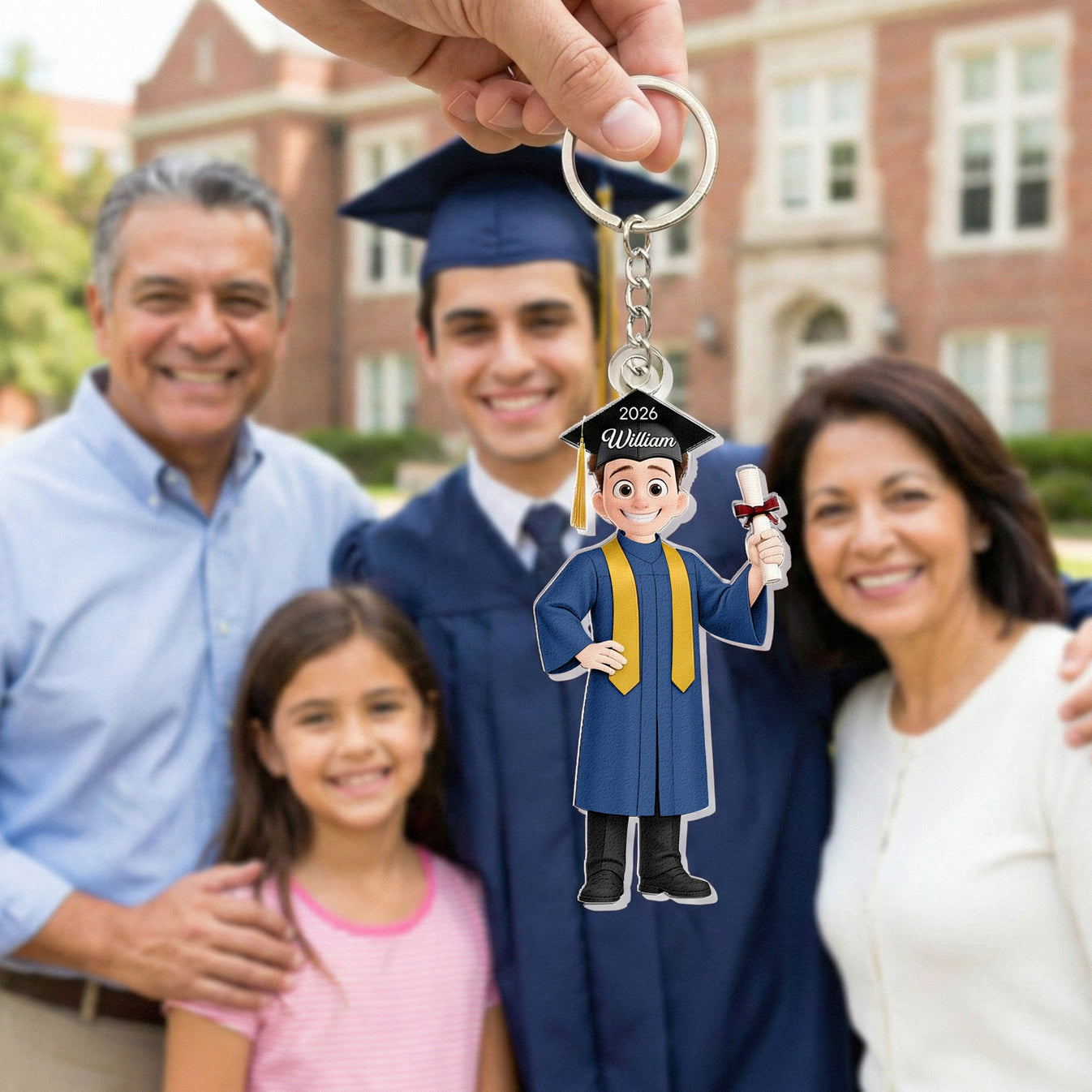 Graduation Cute Catoon Gift For Him Her - Personalized Acrylic Keychain ...