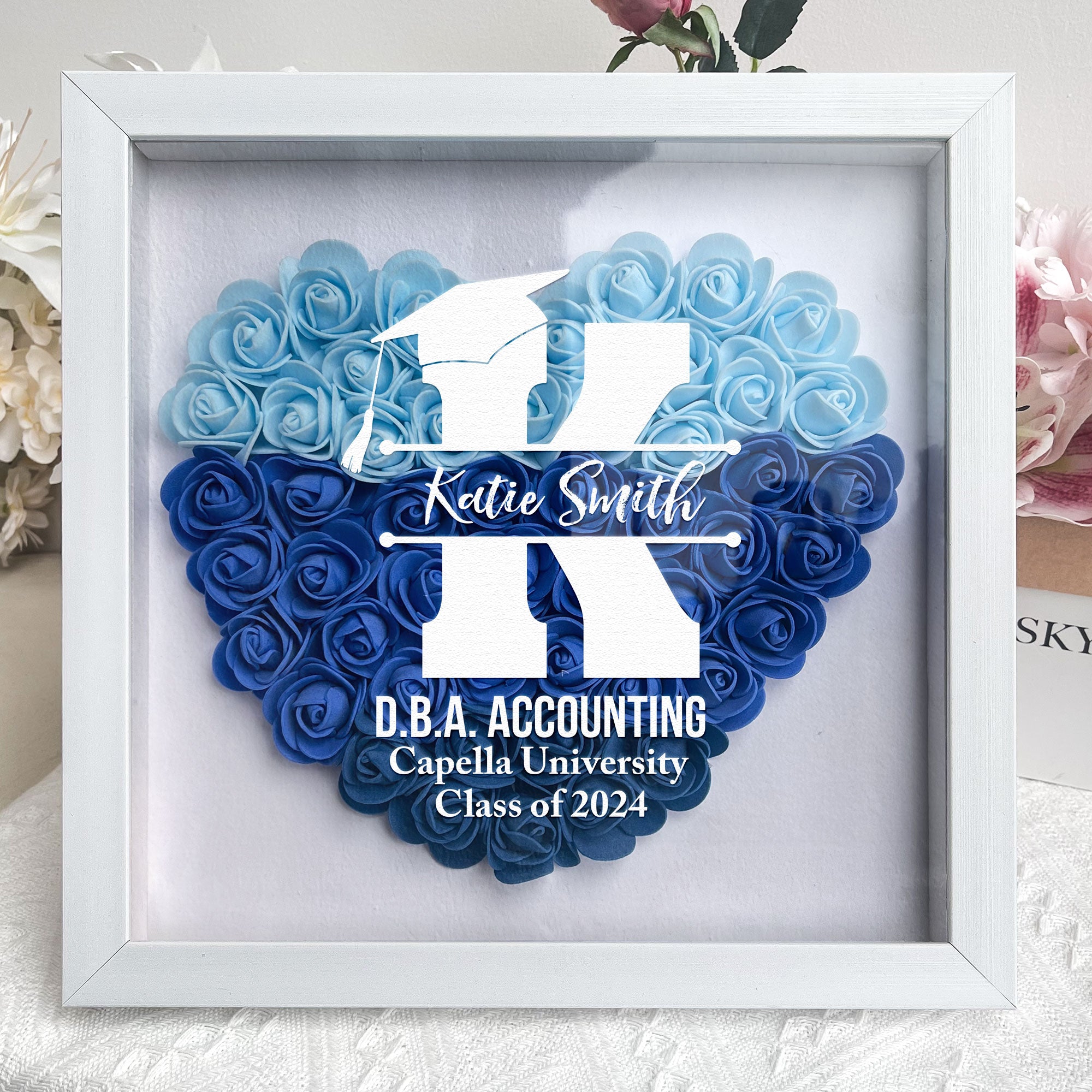 Graduation Gift For Women, Men - Personalized Flower Shadow Box – Macorner