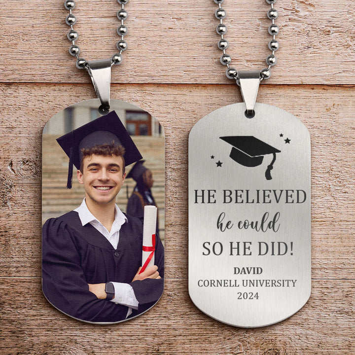 Graduation Gift I Wish You The Strength - Personalized Photo Dog Tag ...