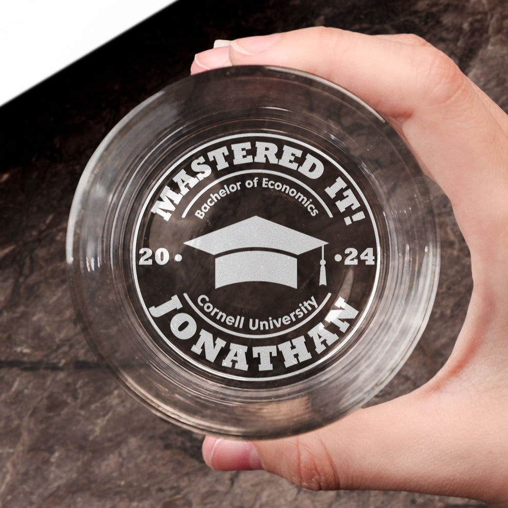 Graduation Gift Mastered It - Personalized Engraved Whiskey Glass ...