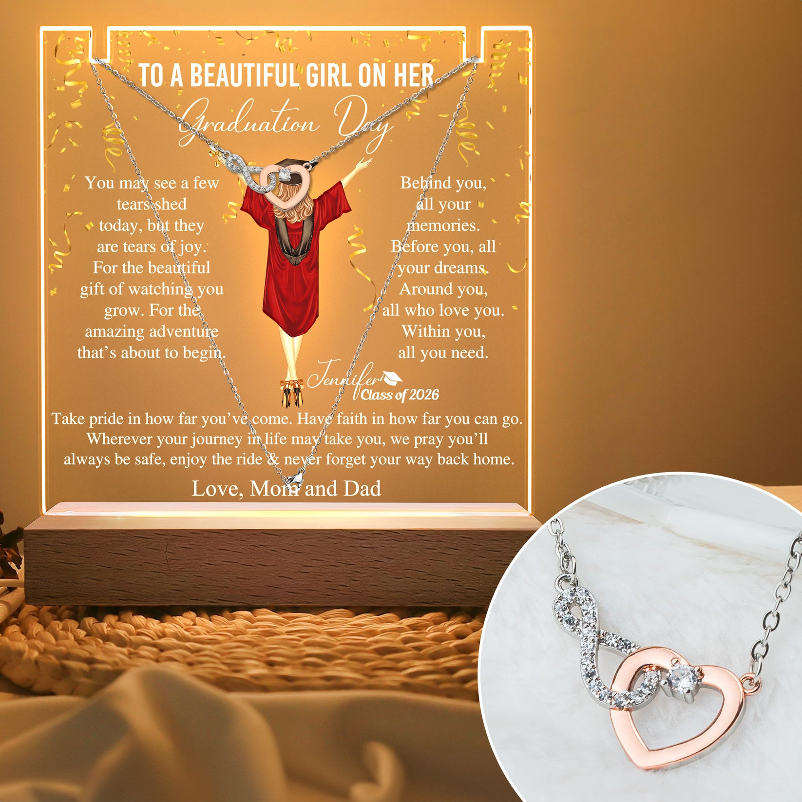 Graduation Gifts For Her - Personalized LED Light Acrylic Plaque With ...