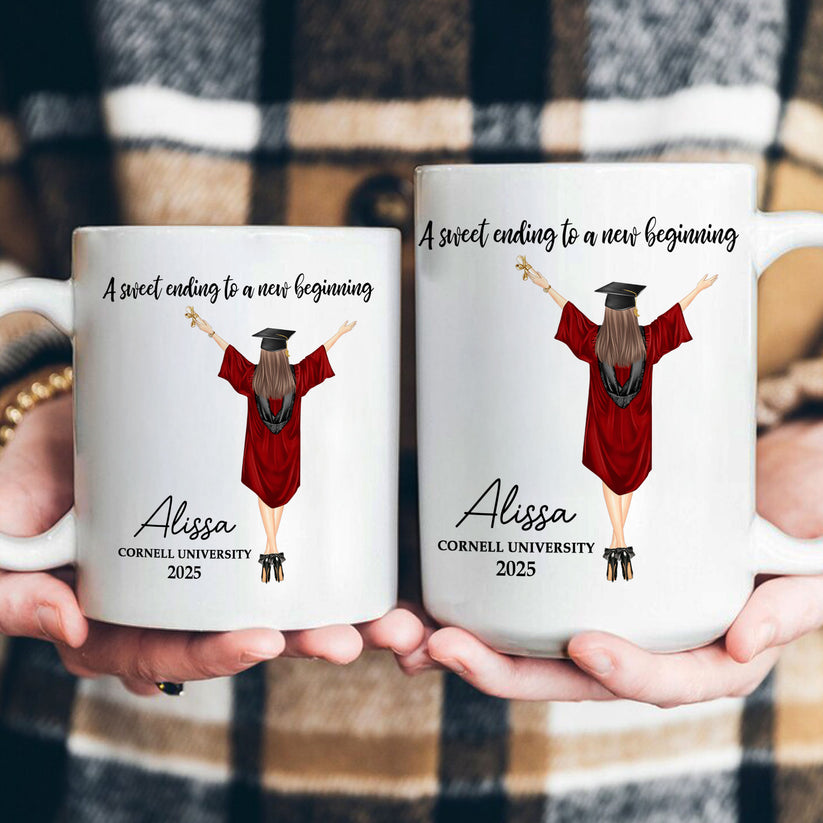 Graduation Mug A Sweet Ending To A New Beginning - Personalized Mug ...