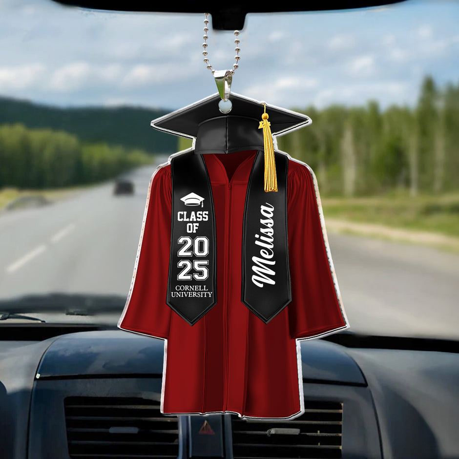 Graduation Ornaments Class of 2025 - Personalized Rear View Mirror ...