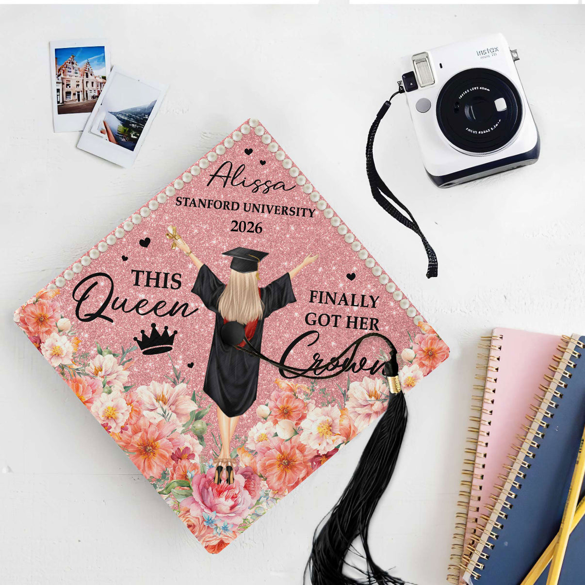 Graduation Set Gift - Personalized Graduation Cap Topper And Tassel ...