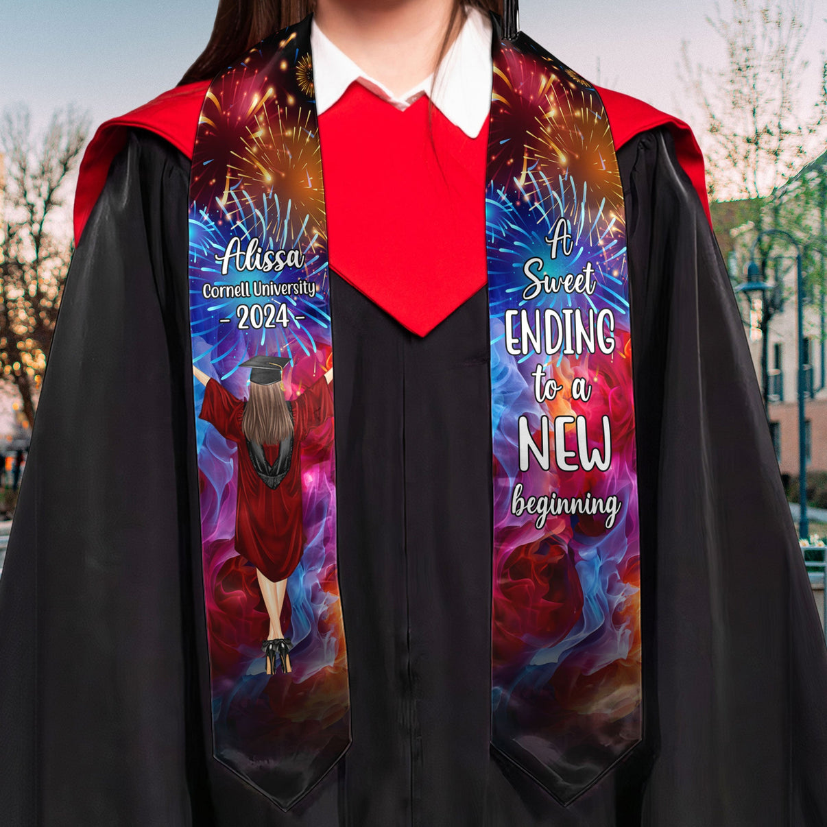 Graduation Stole Ending To New Beginning - Personalized Graduation ...