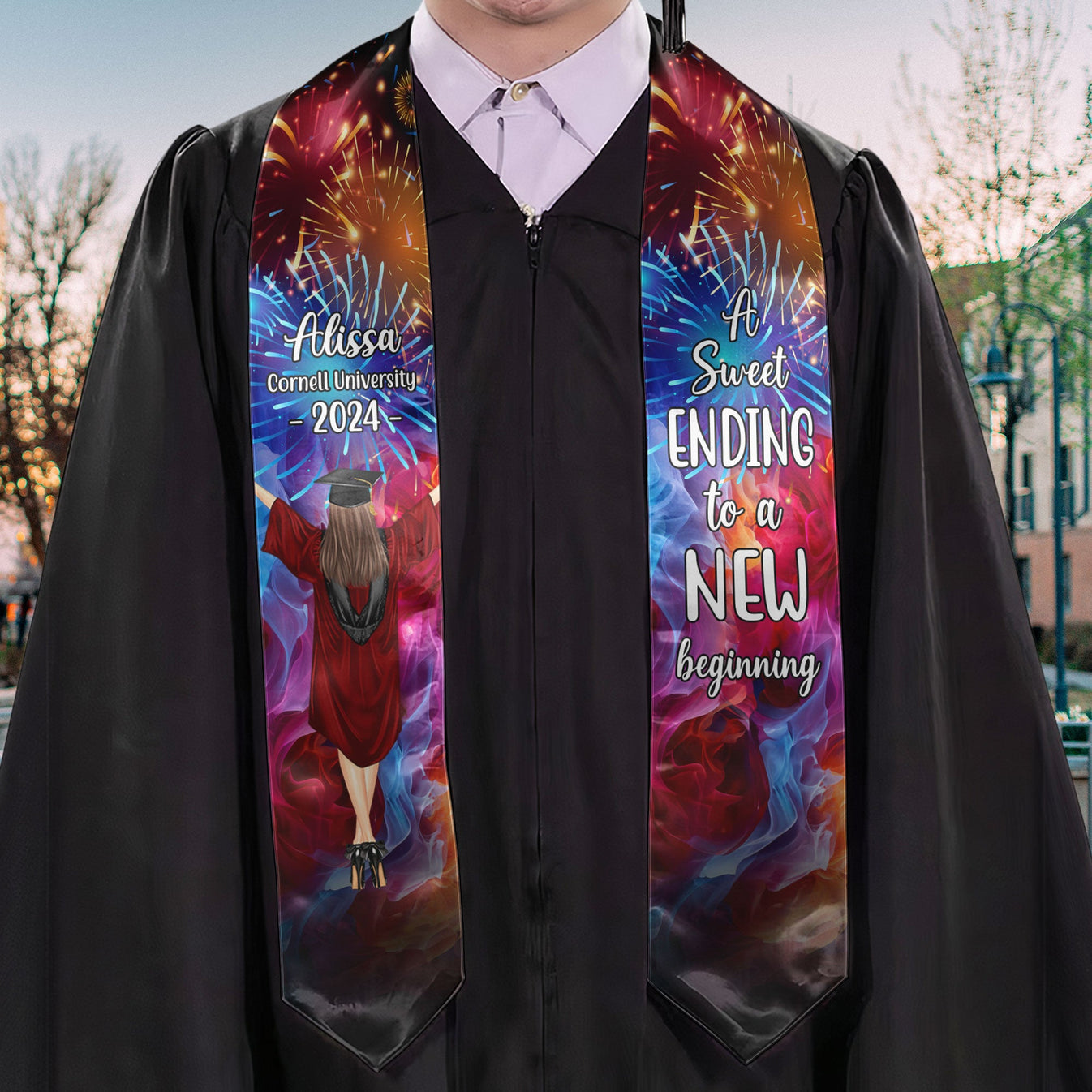 Graduation Stole Ending To New Beginning - Personalized Graduation ...