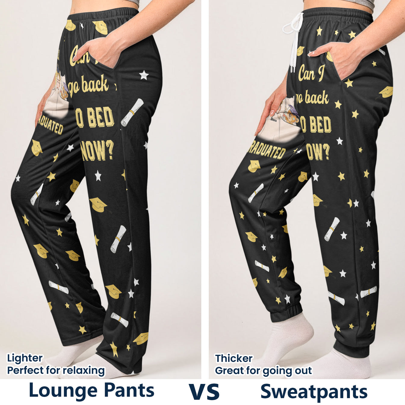 Graduation Gift I Graduated Can I Go Back To Bed - Personalized Sweatp ...