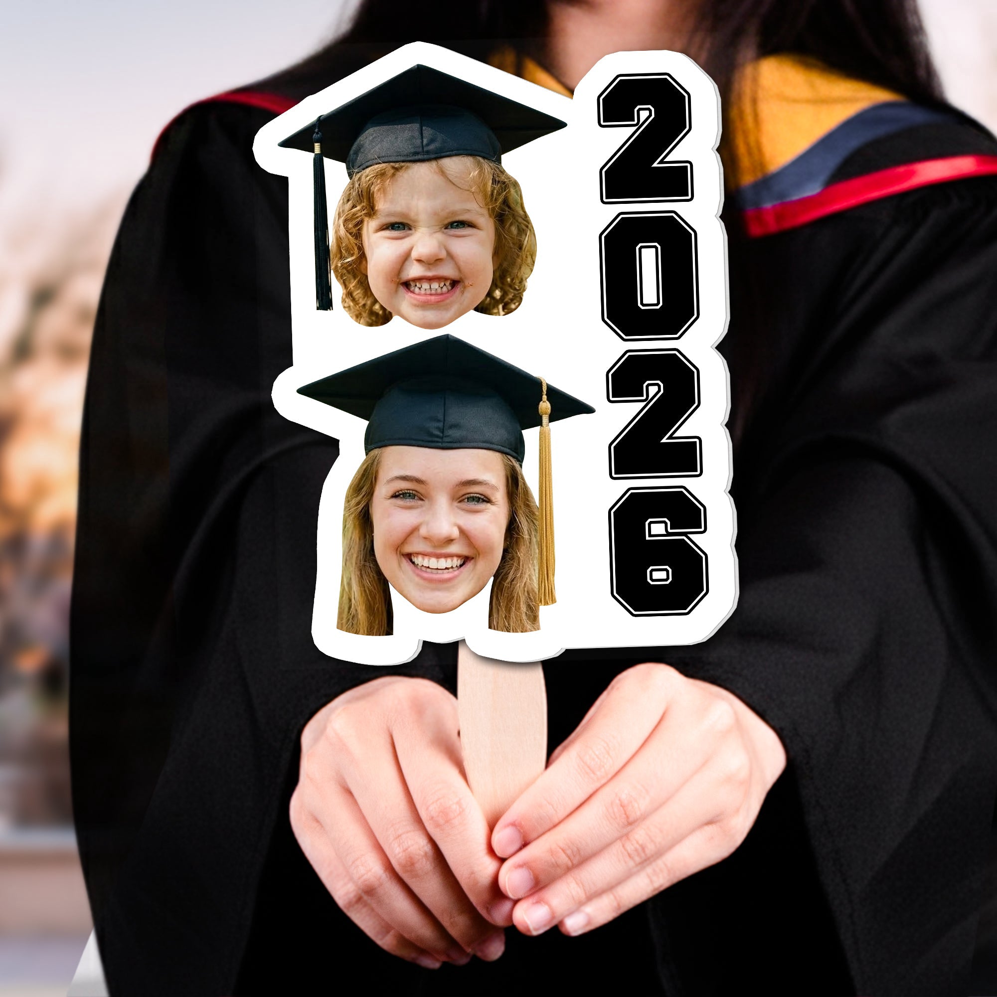 Graduation Then Vs Now Custom Photo - Personalized Graduation Fan ...