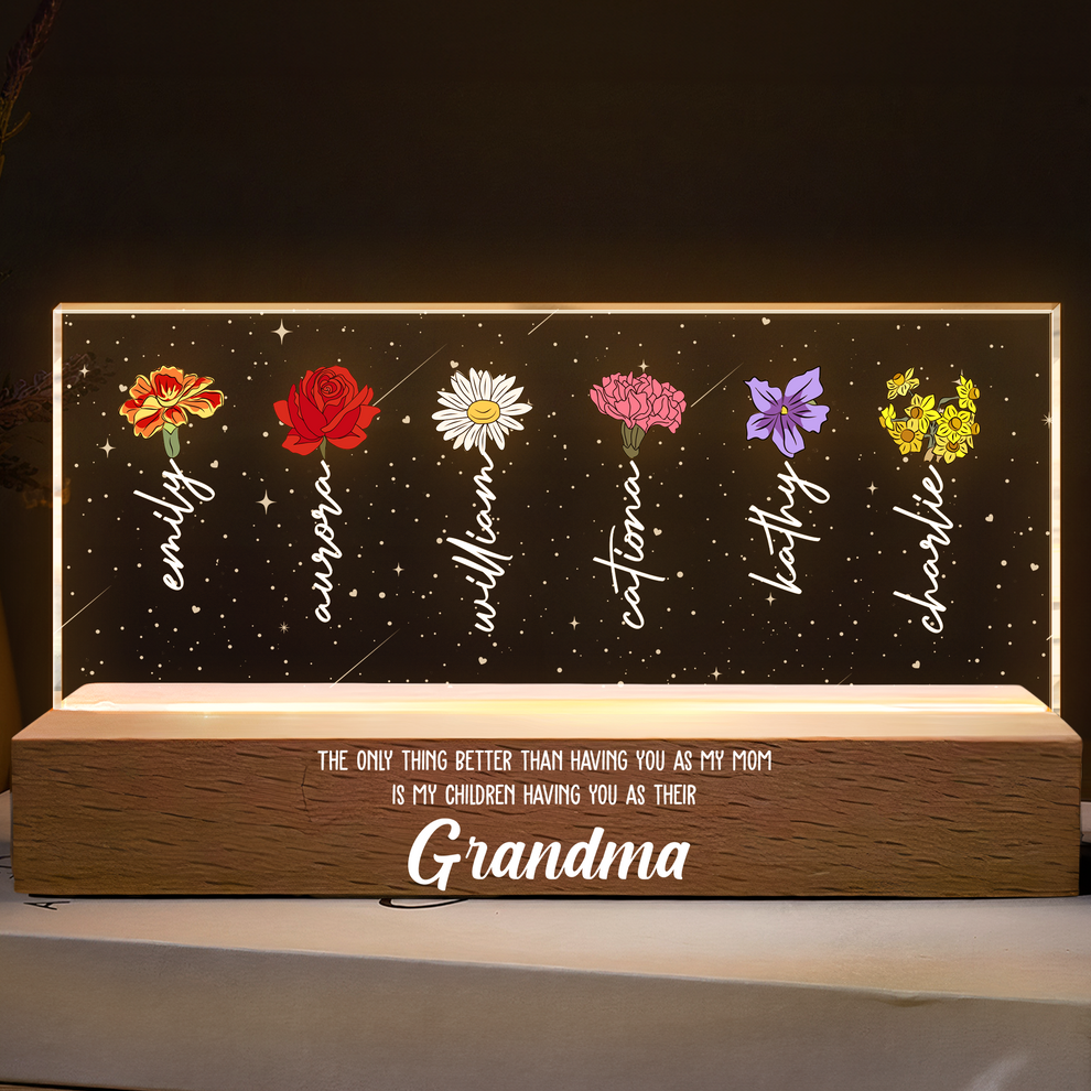 Grandma Love Custom Birth Flower - Personalized LED Night Light – Macorner