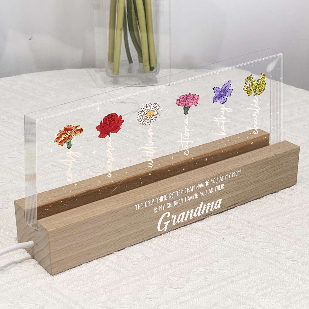 Grandma Love Custom Birth Flower - Personalized LED Night Light – Macorner