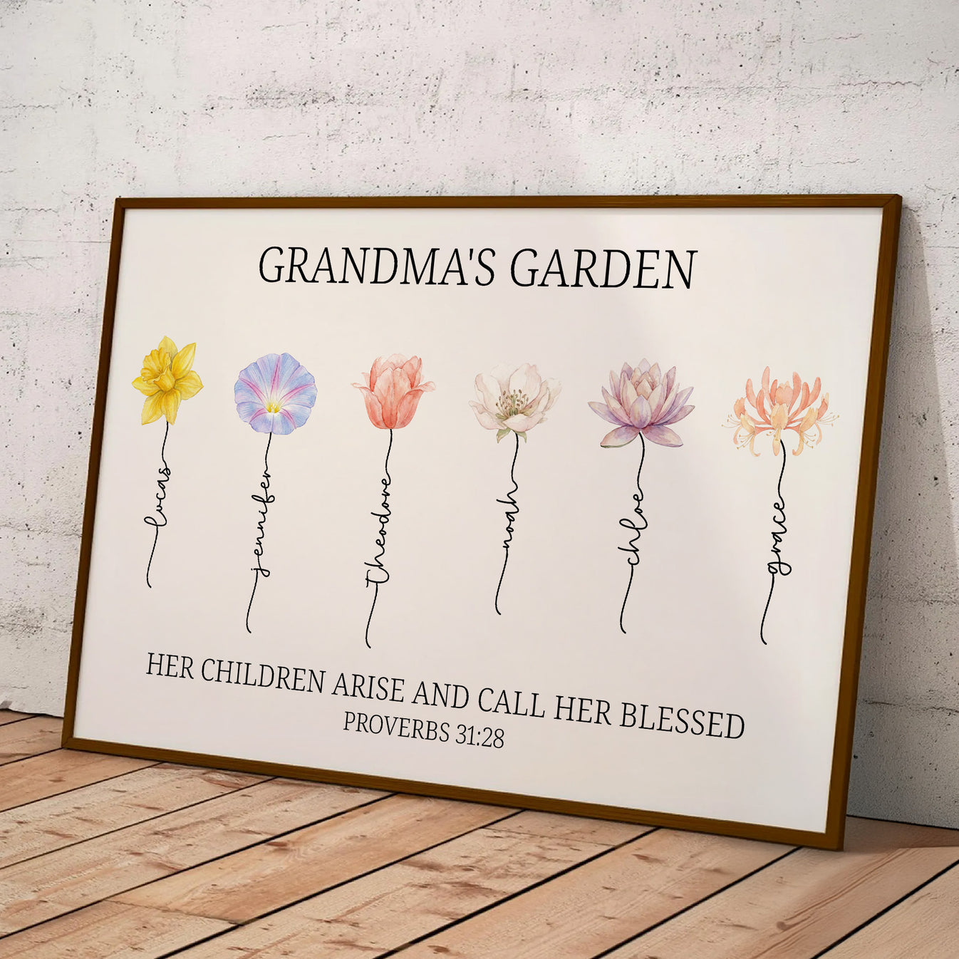 Grandma's Garden Christian Gift For Grandma, Mom - Proverbs 31:28 ...