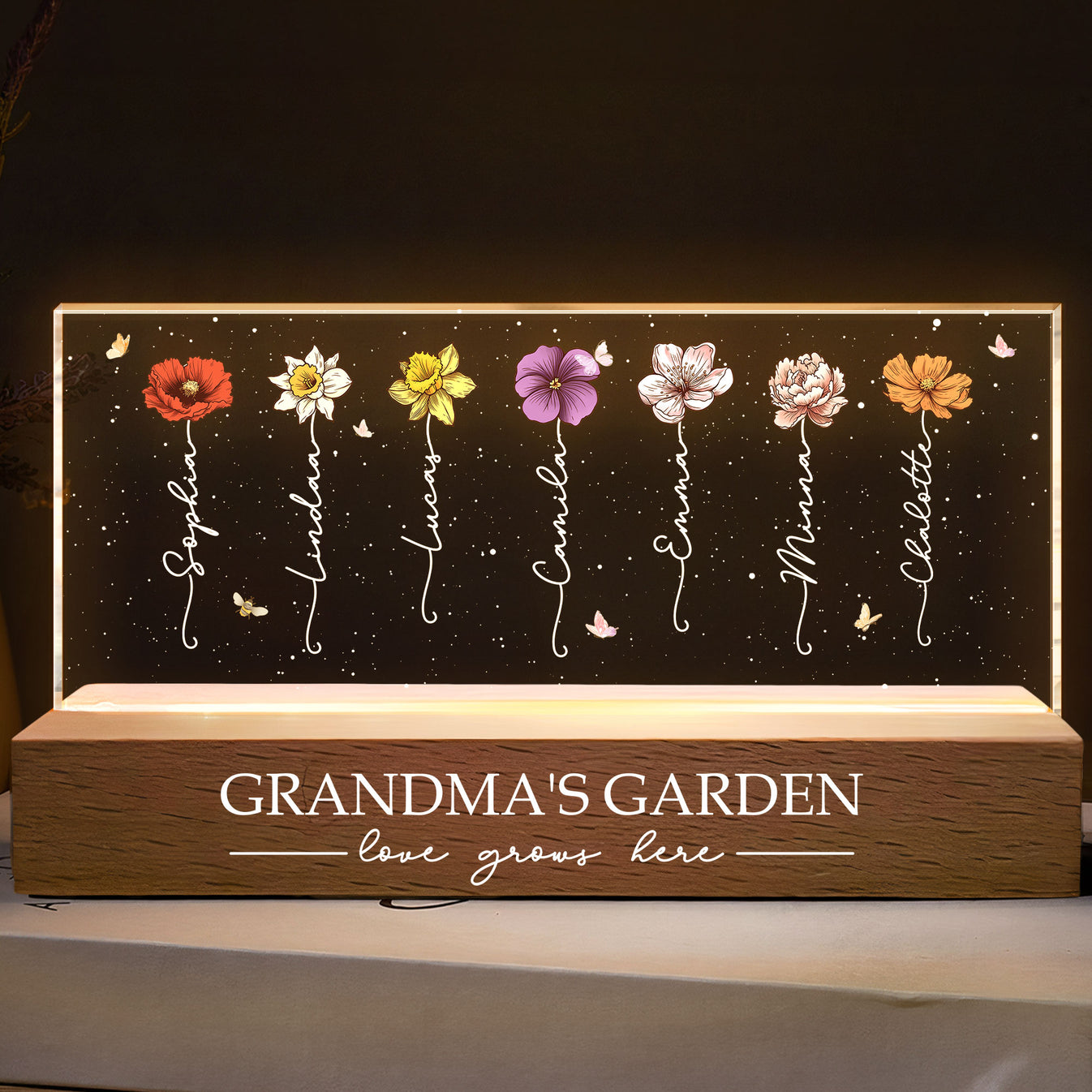 Grandma's Garden Love Grows Here Gift For Grandma, Mom - Personalized ...
