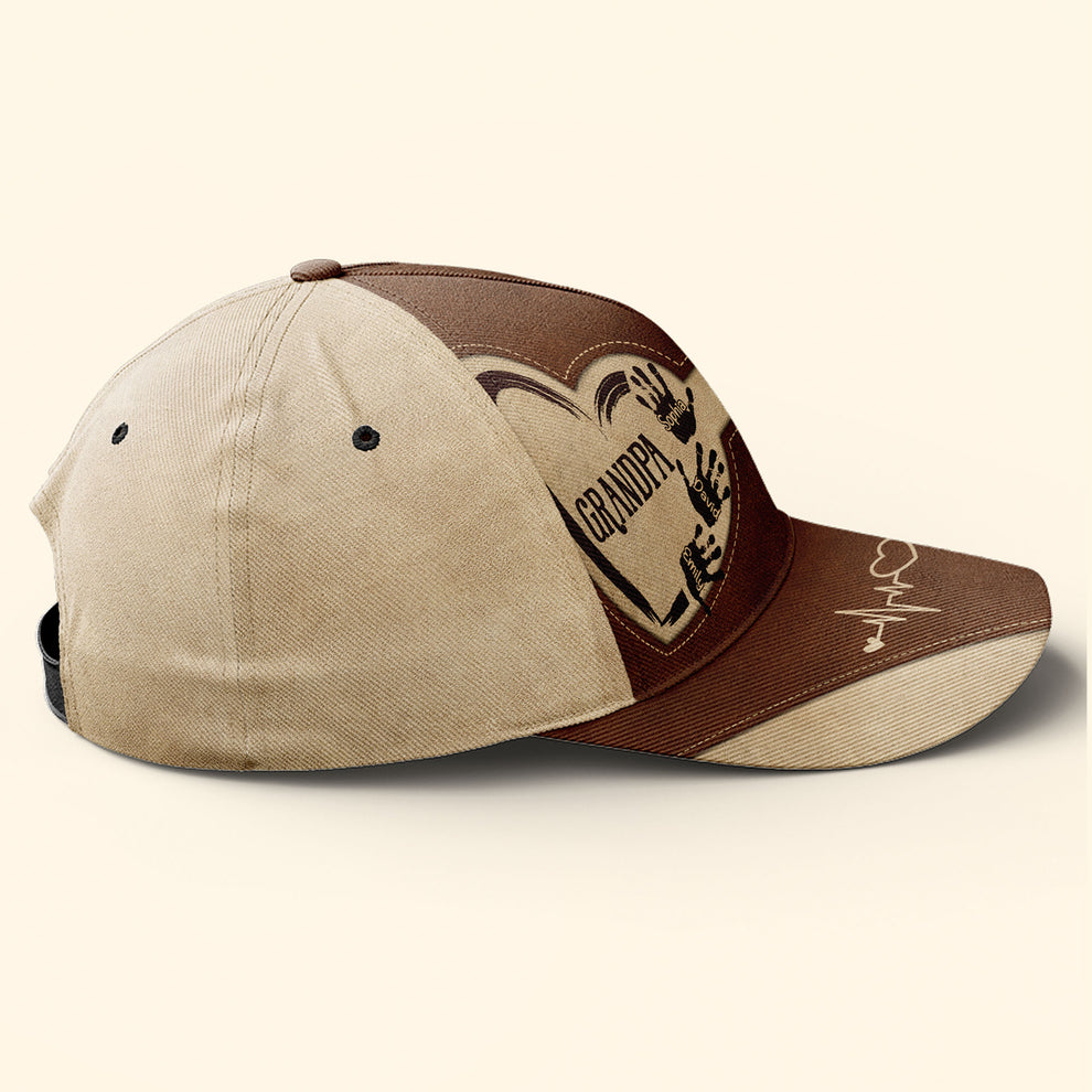 Grandpa Dad Kids Handprints - Personalized Classic Cap - Gift For ...