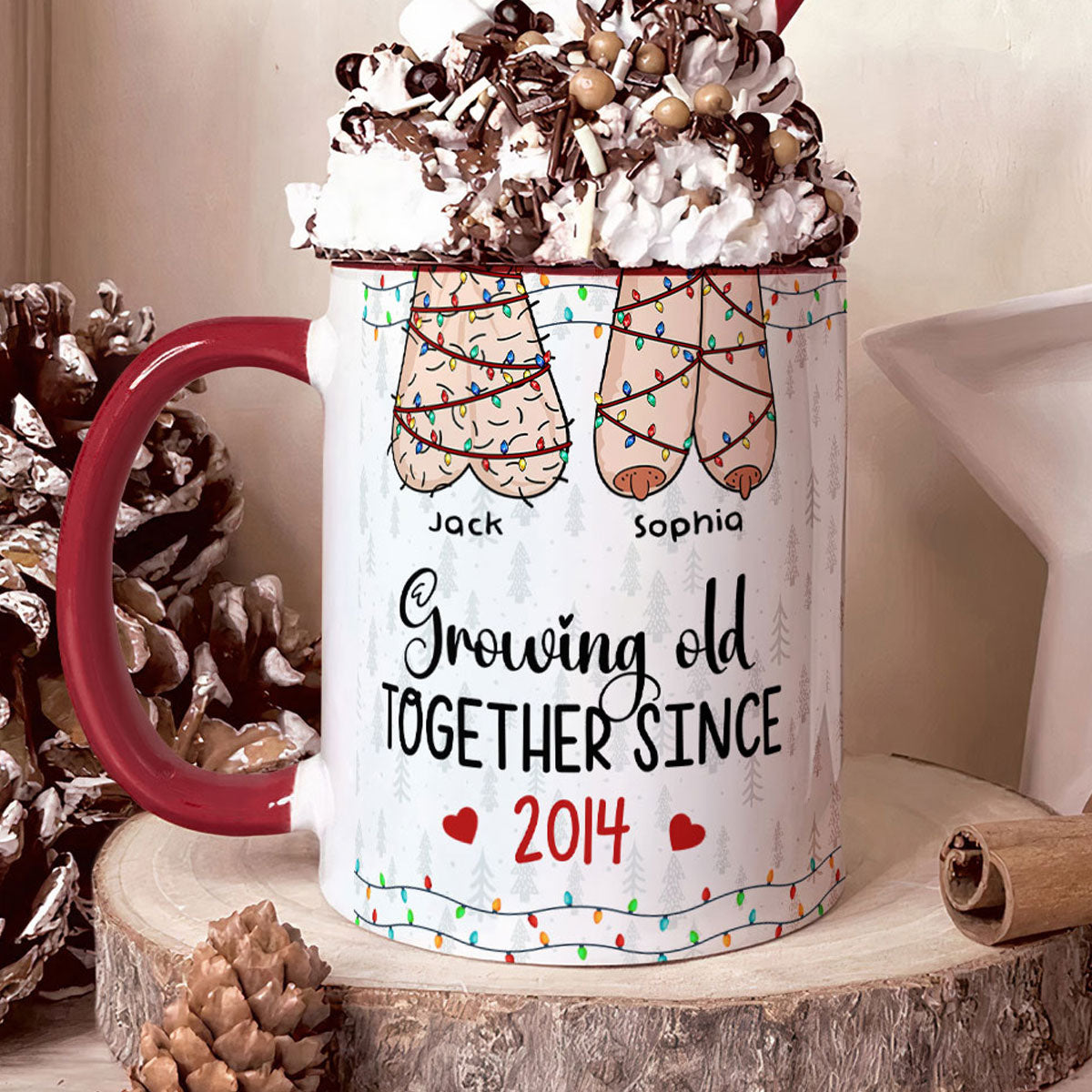 Growing Old Together Since Years - Naughty Gifts For Couples - Personalized Accent Mug – Macorner