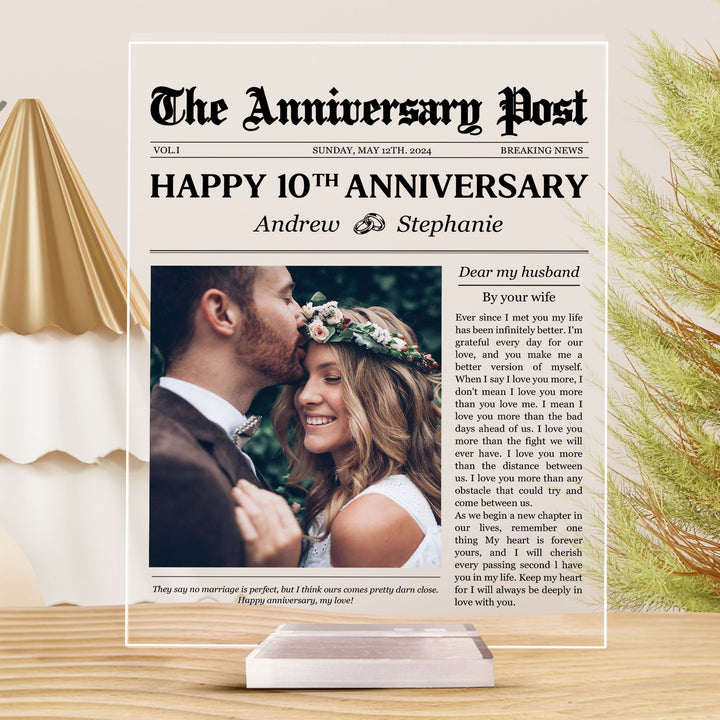 Happy Anniversary My Love - Personalized Acrylic Plaque – Macorner