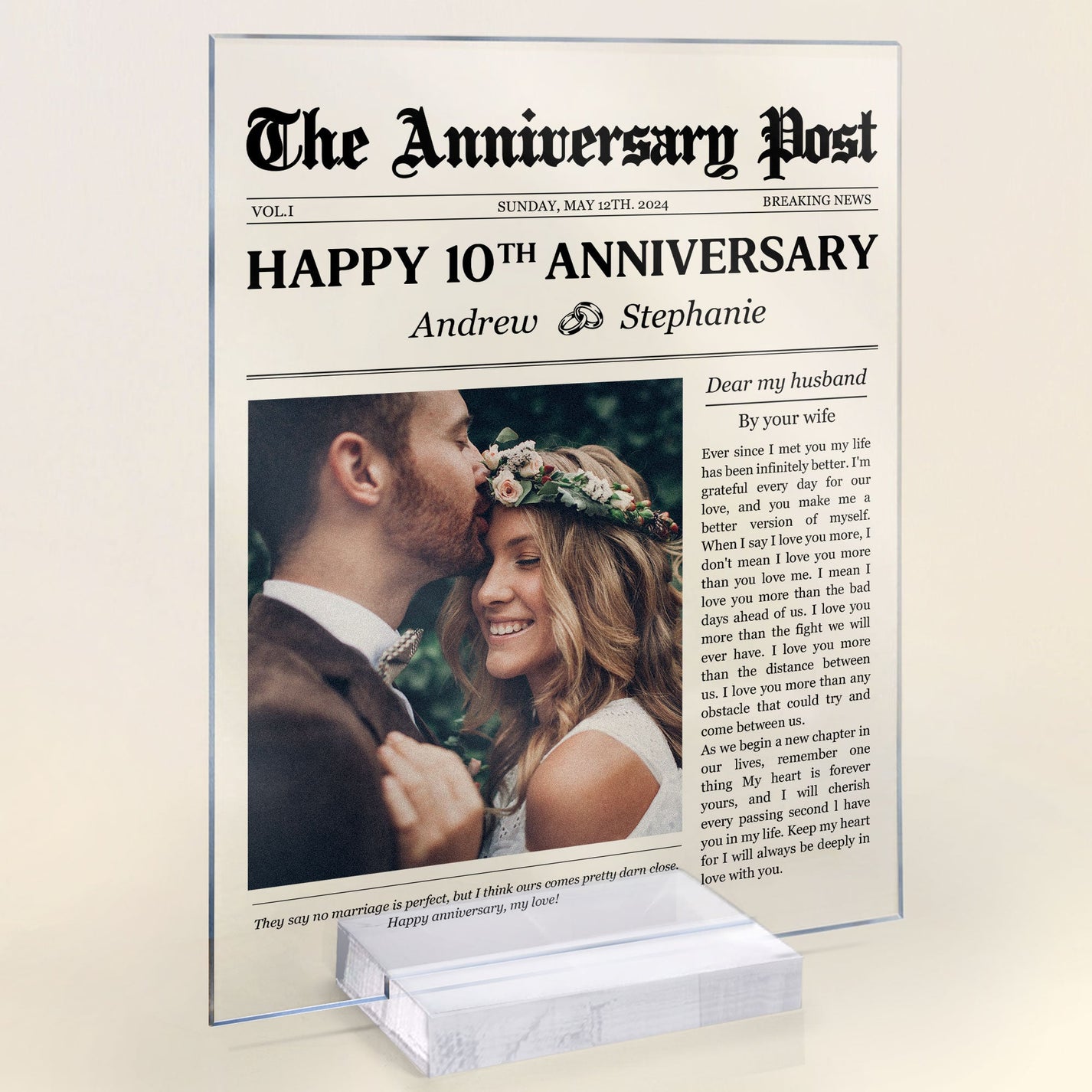 Happy Anniversary My Love - Personalized Acrylic Plaque – Macorner
