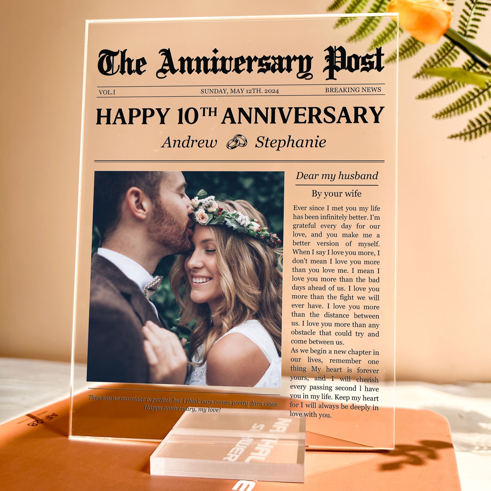 Happy Anniversary My Love - Personalized Acrylic Plaque – Macorner