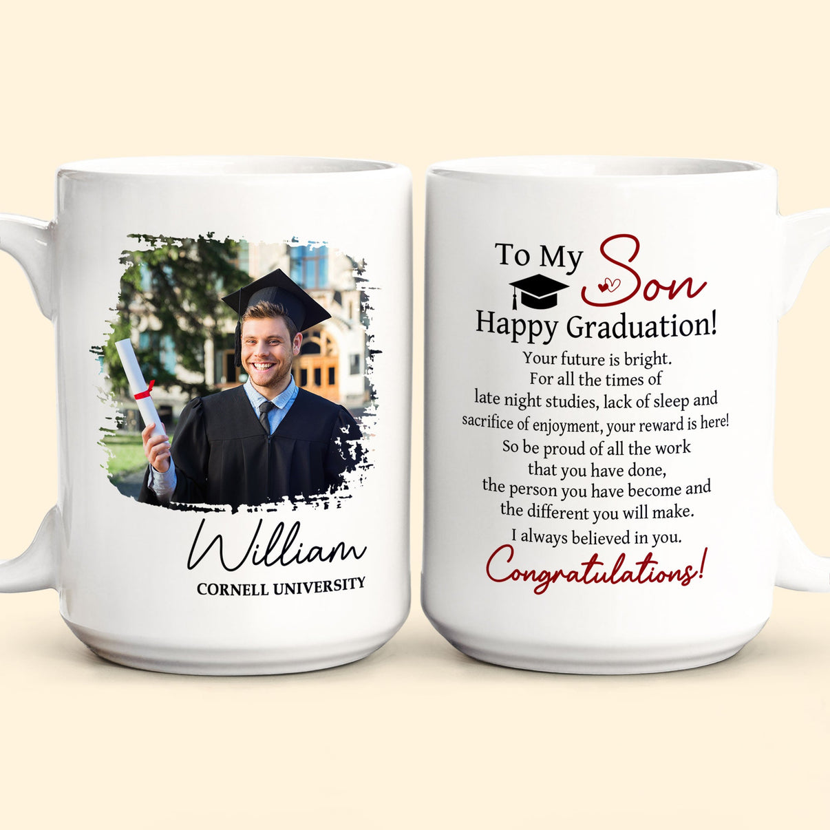 Happy Graduation Your Future Is Bright - Personalized Photo Mug – Macorner