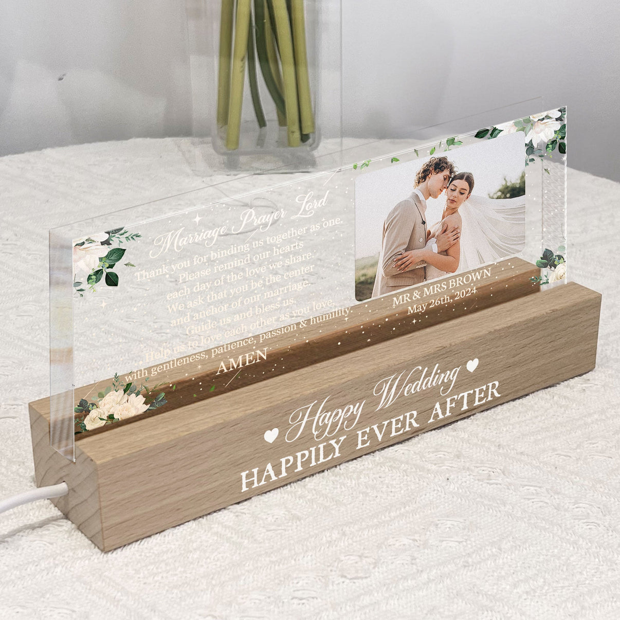 Happy Wedding Thank You For Binding Us Together - Personalized Photo ...