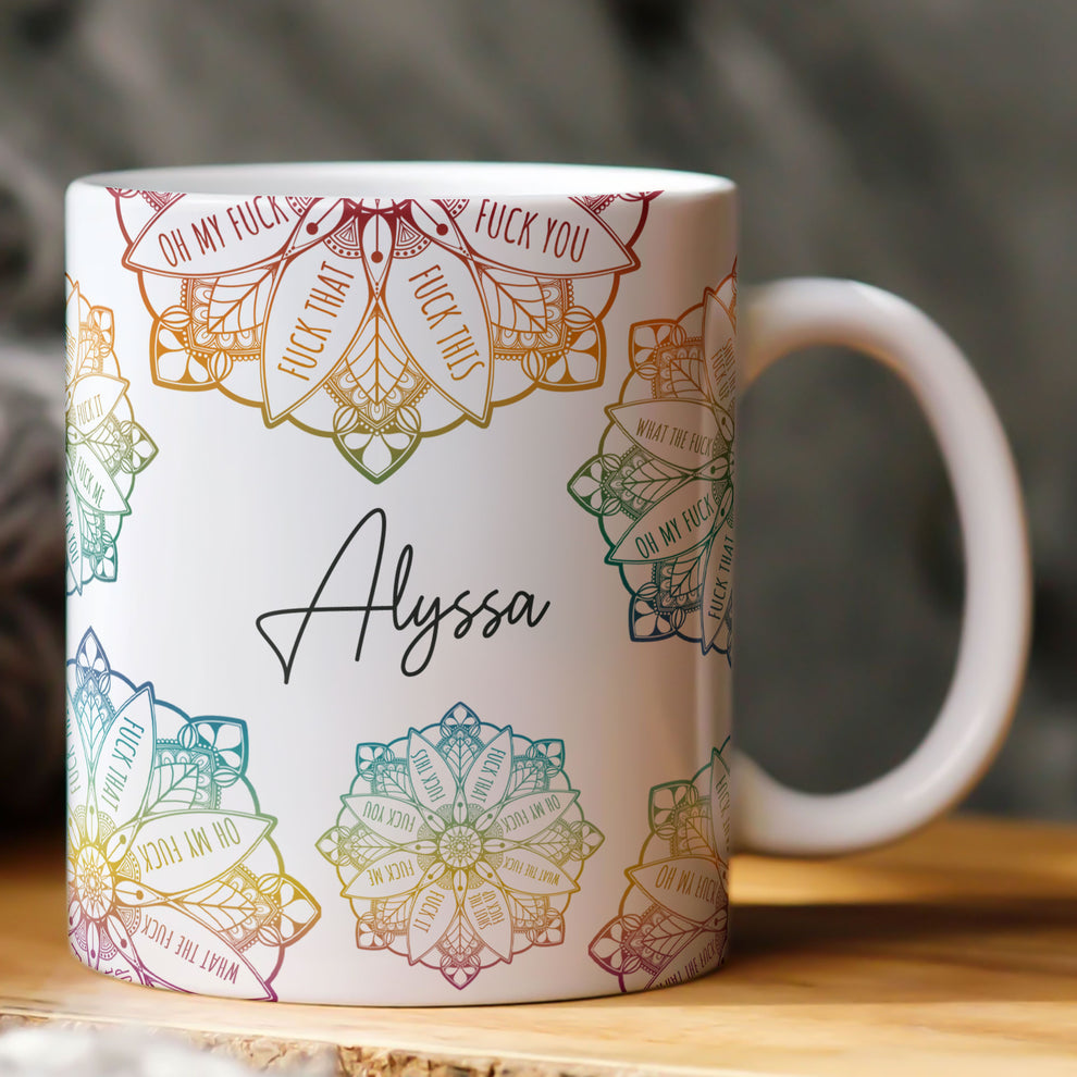 Hidden Swear Words Affirmations Mandala - Personalized Mug – Macorner