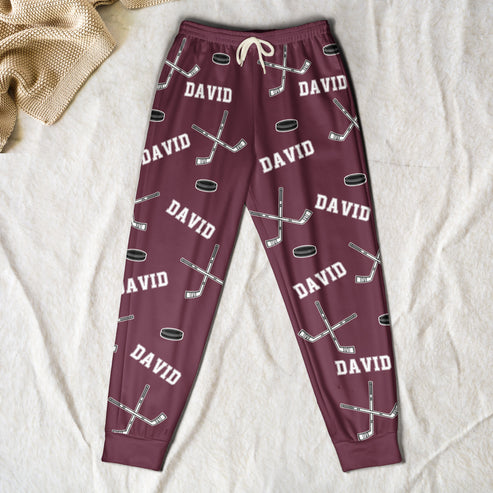 Hockey Custom Name - Personalized Sweatpants - Lounge Pants With ...