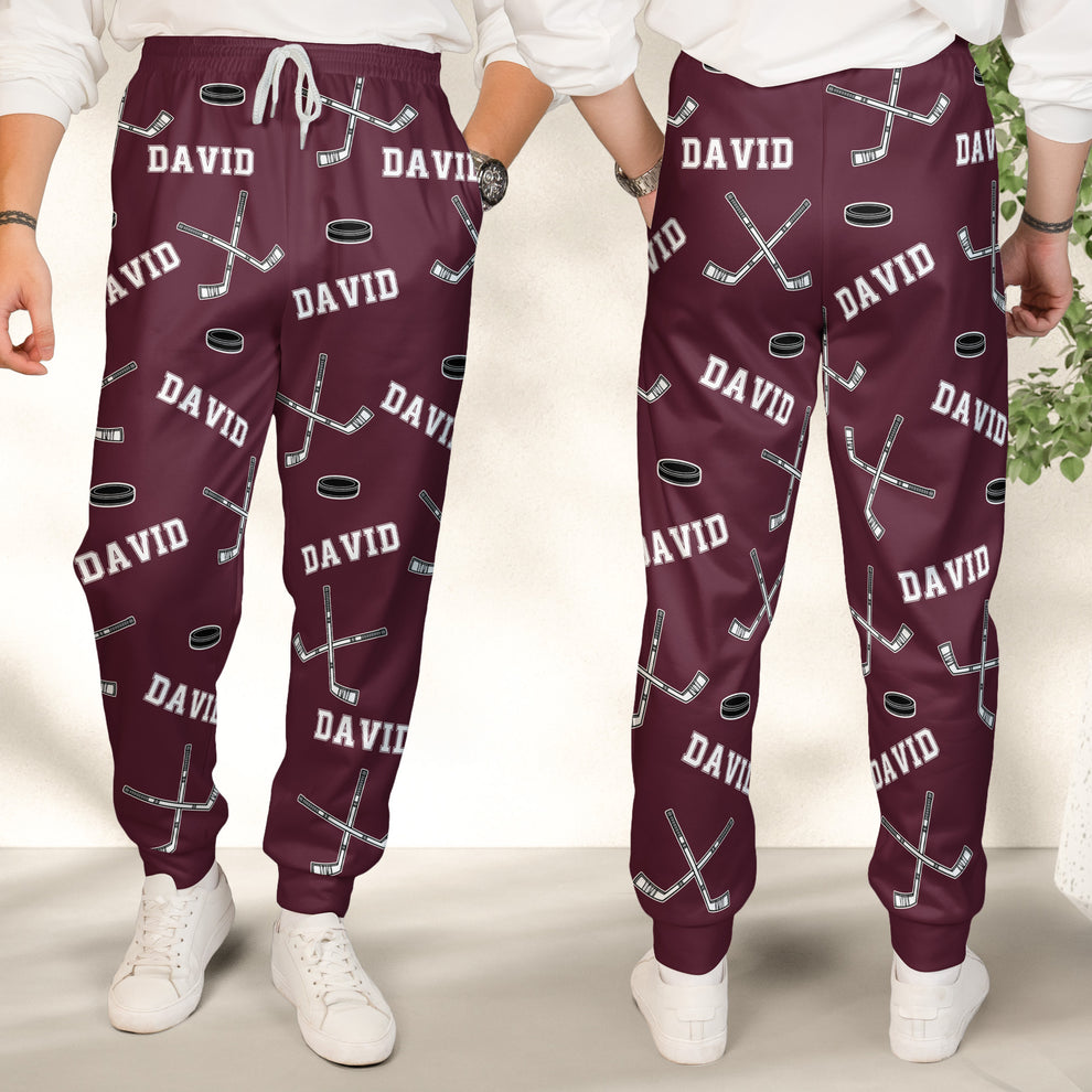 Hockey Custom Name - Personalized Sweatpants - Lounge Pants With ...