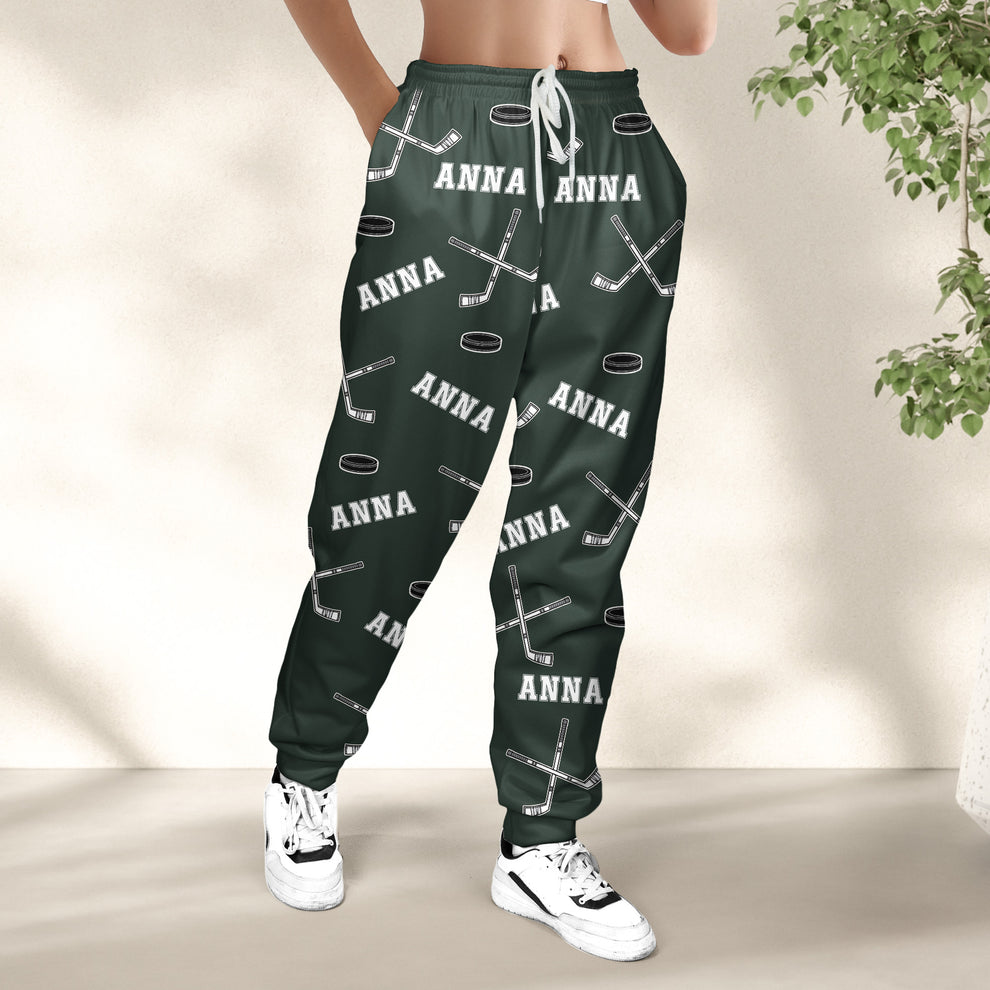 Hockey Custom Name - Personalized Sweatpants - Lounge Pants With ...