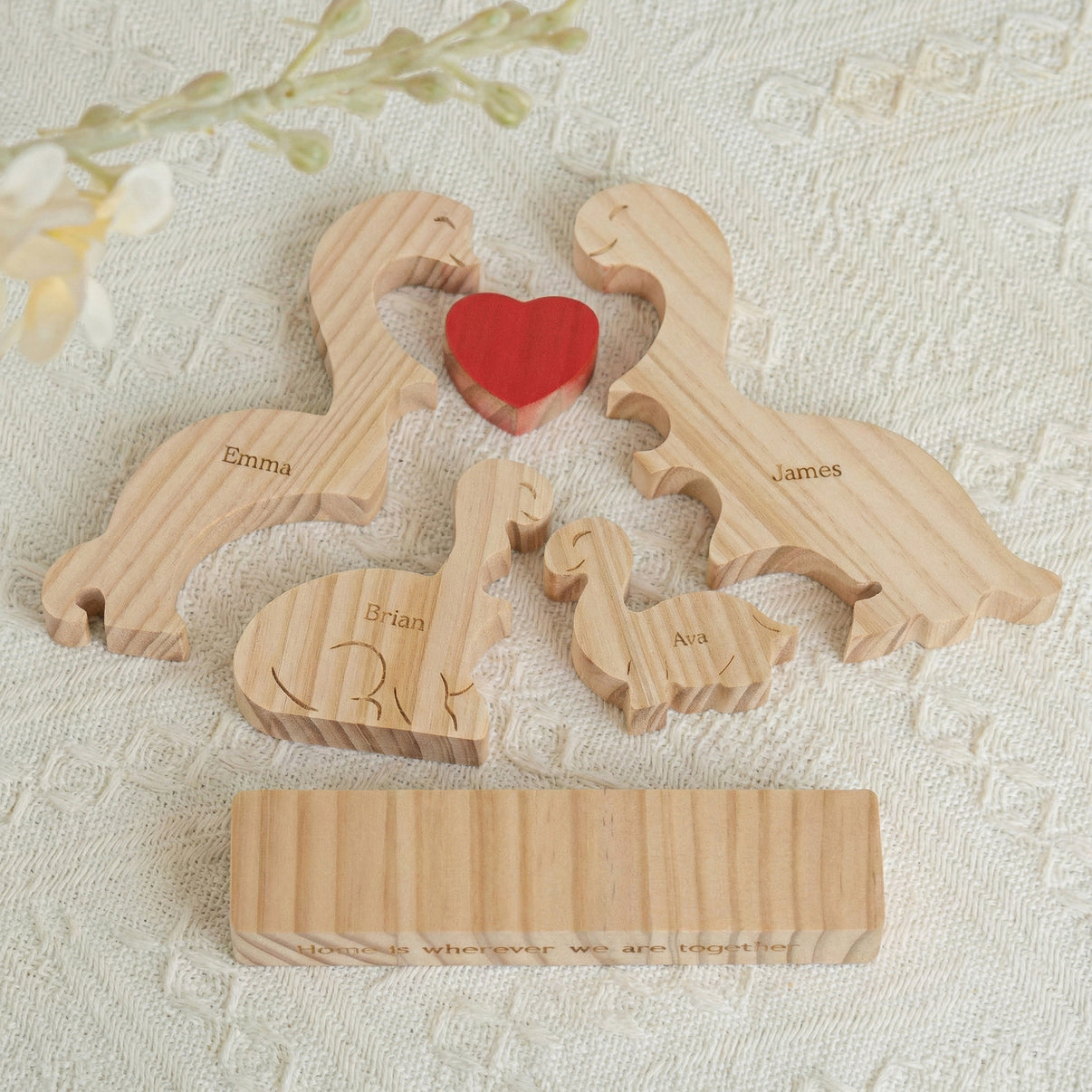 Home Is Where We Are Together Dinosaur Family Puzzle - Personalized ...