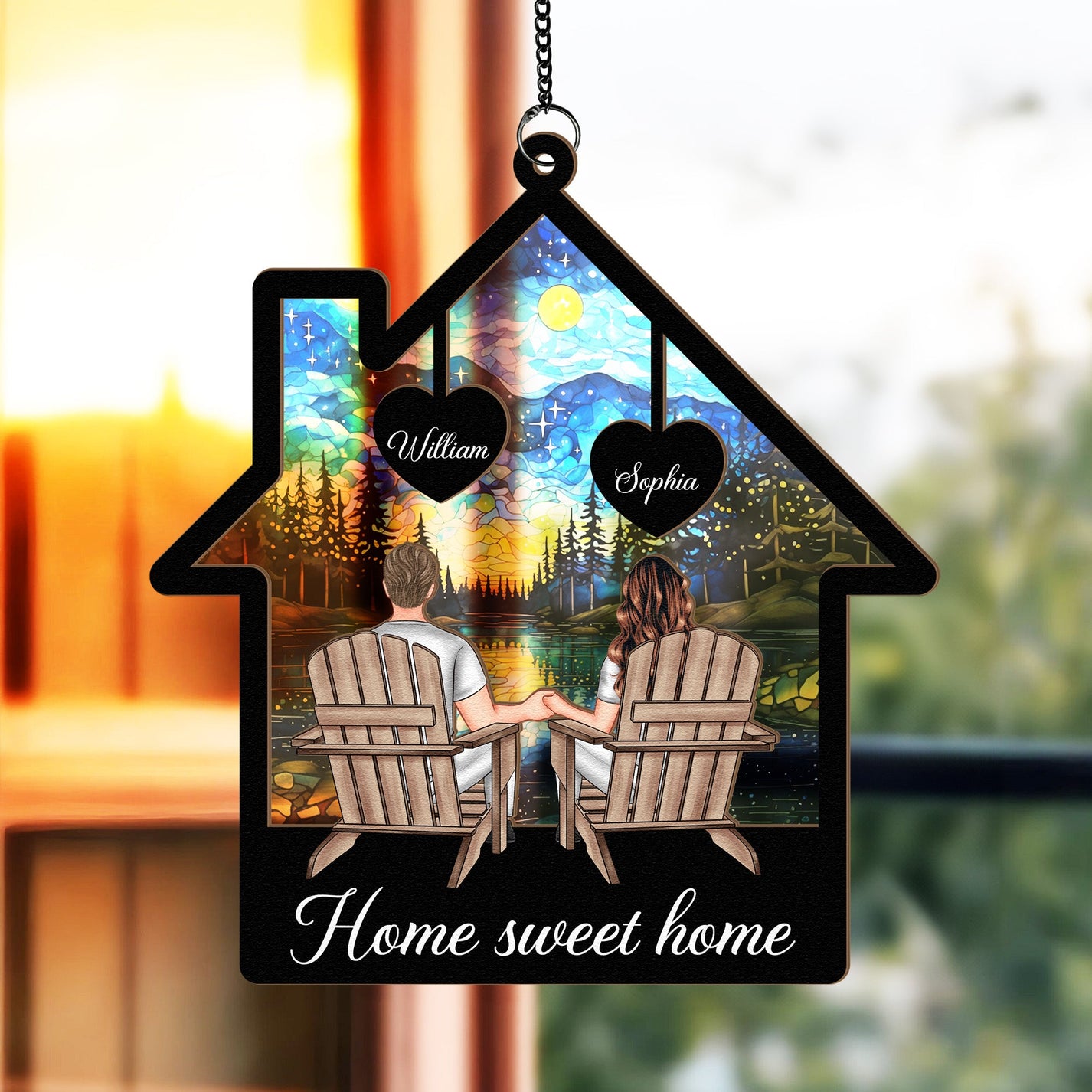 Home Sweet Home - Personalized Window Hanging Suncatcher Ornament ...
