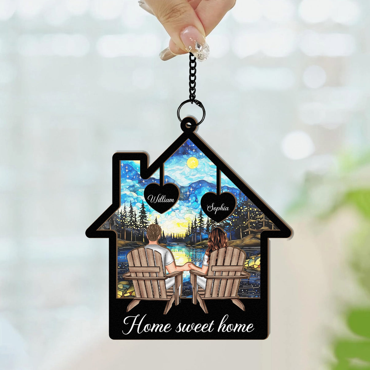 Home Sweet Home - Personalized Window Hanging Suncatcher Ornament ...
